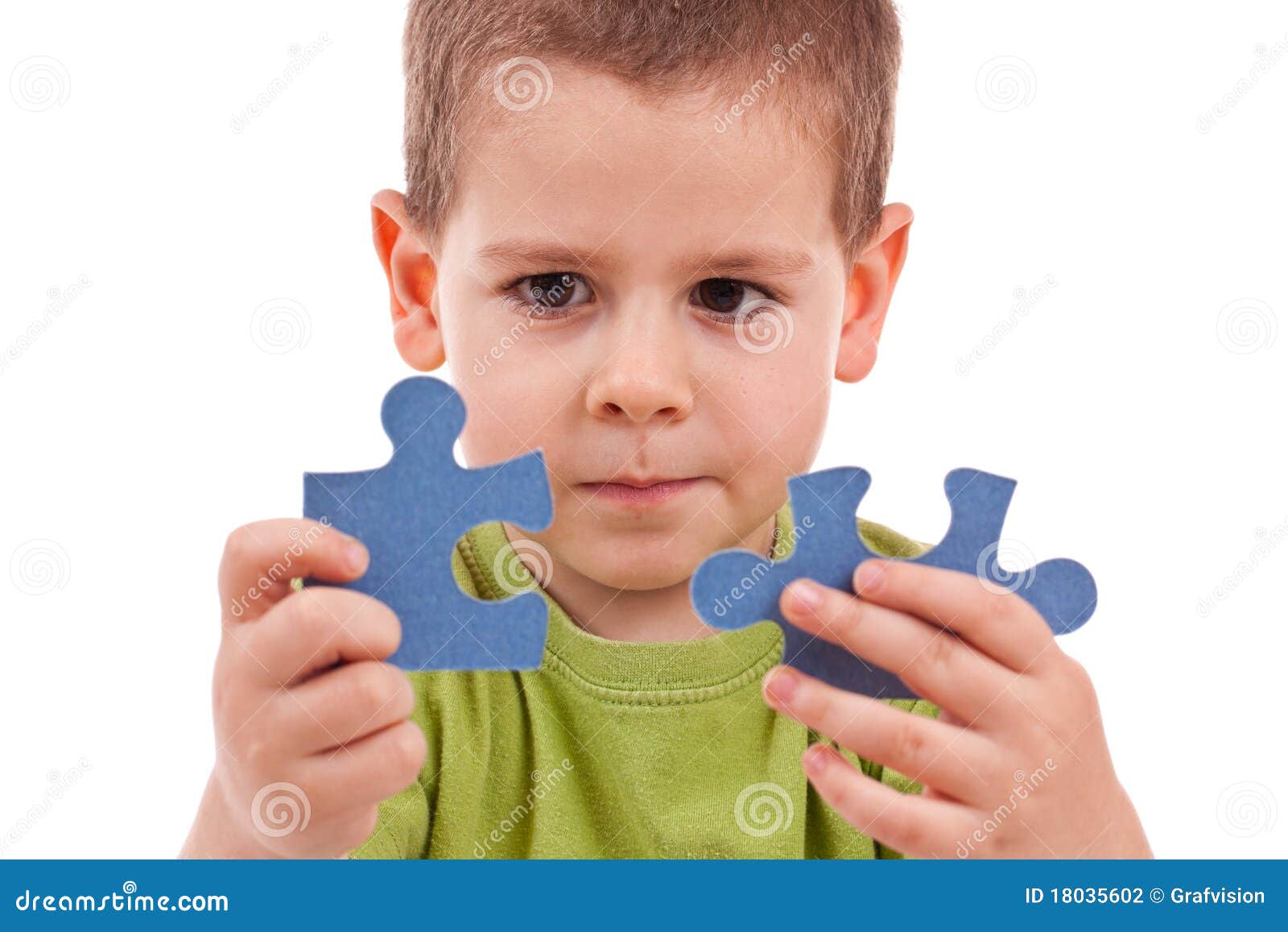 Boy with puzzles stock photo. Image of problems, play - 18035602