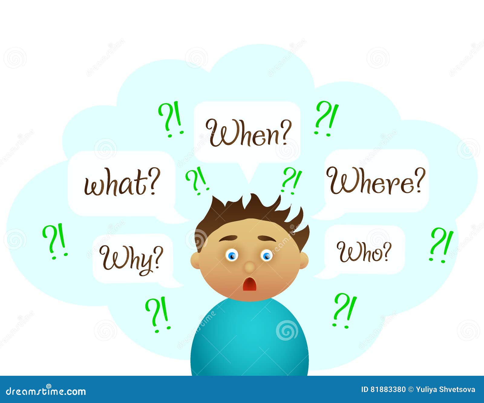 Boy question. Kind study stock illustration. Illustration of studying ...