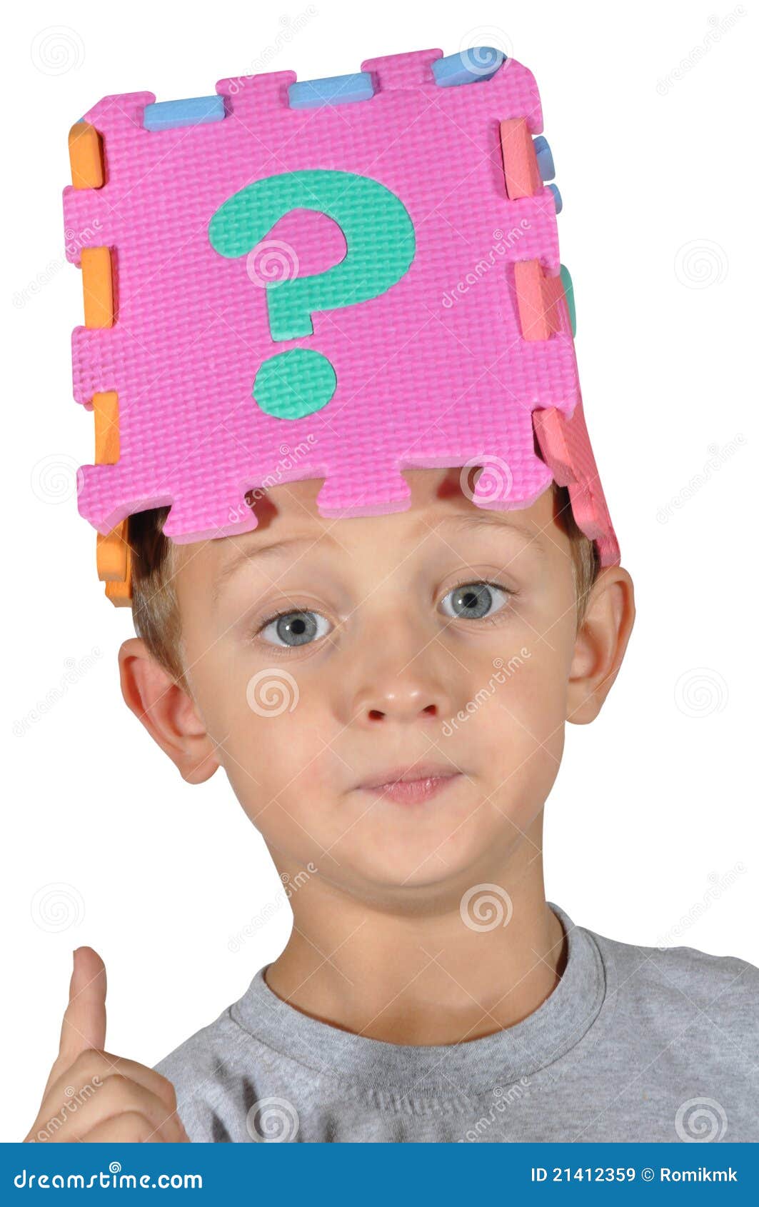 Boy and question mark 2 stock image. Image of finger - 21412359