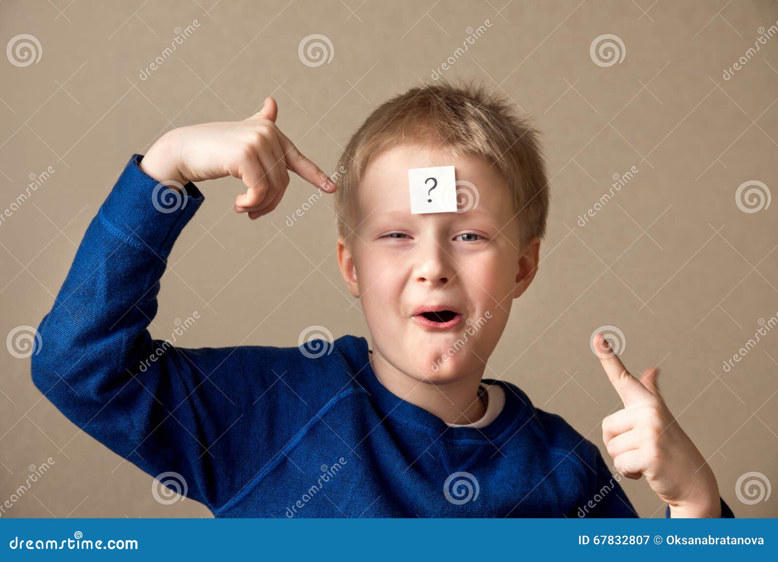 Boy with question mark stock image. Image of idea, question - 67832807