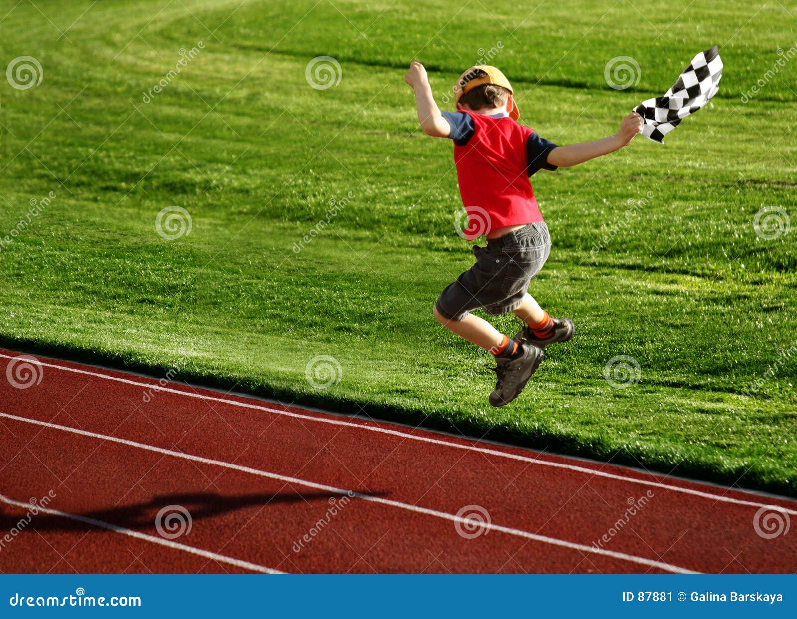 Boy on a racetrack stock image. Image of competitions, children - 87881
