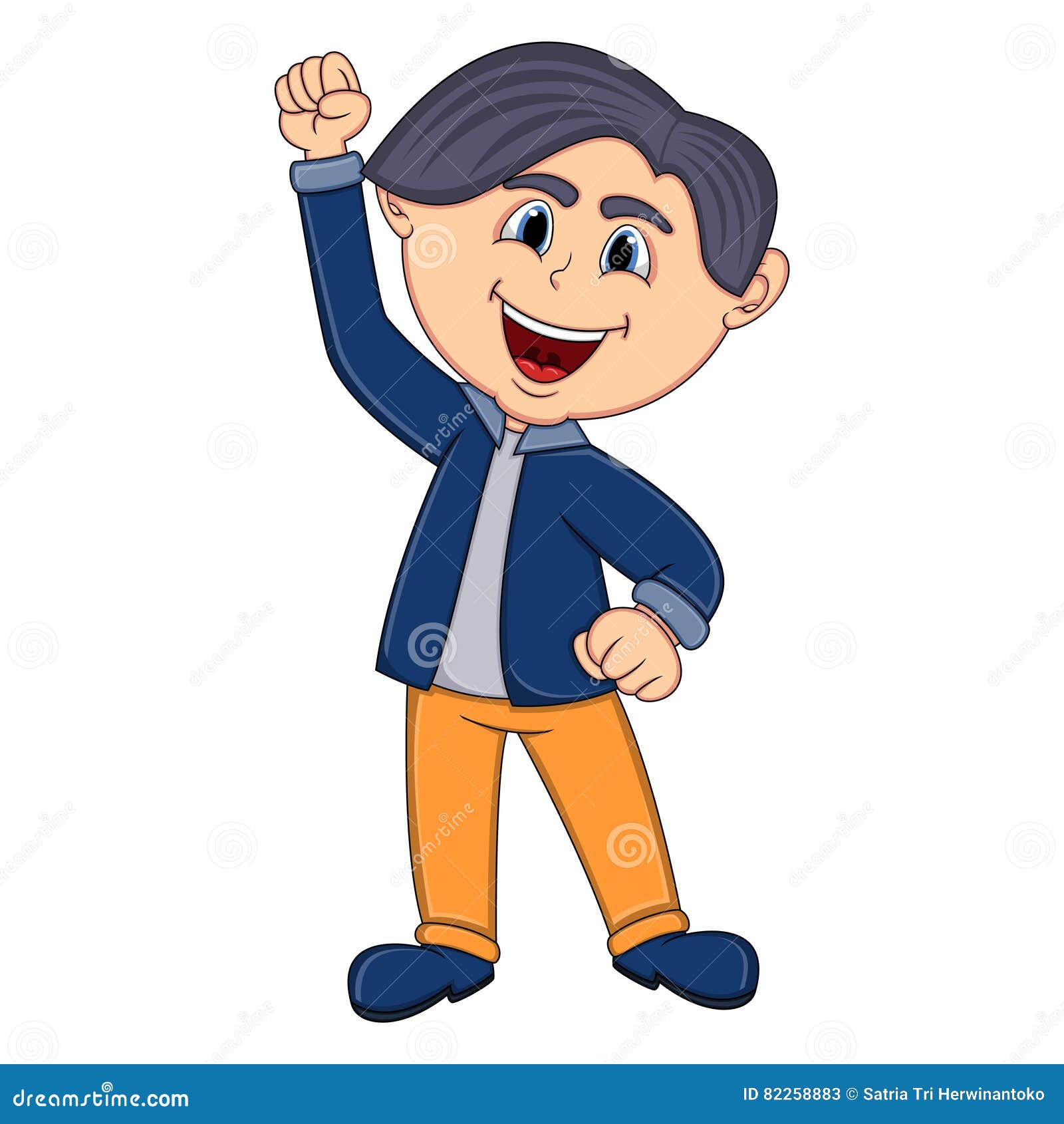 Boy Raised His Hand Cartoon Stock Vector - Illustration of child ...