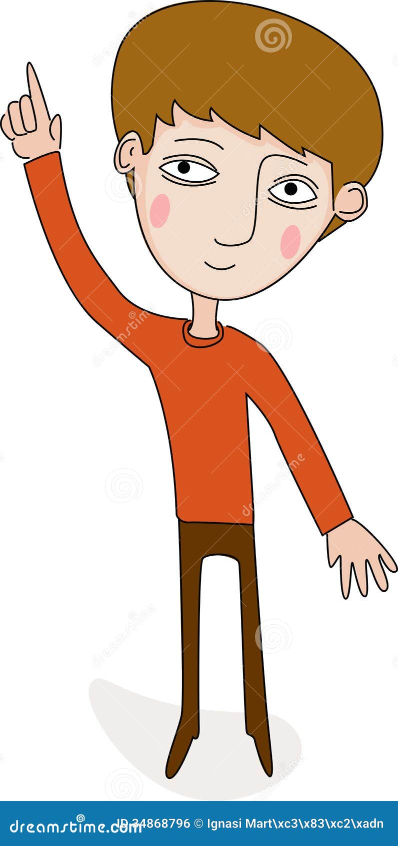 Boy Raising One Hand Vector Illustration | CartoonDealer.com #34868796