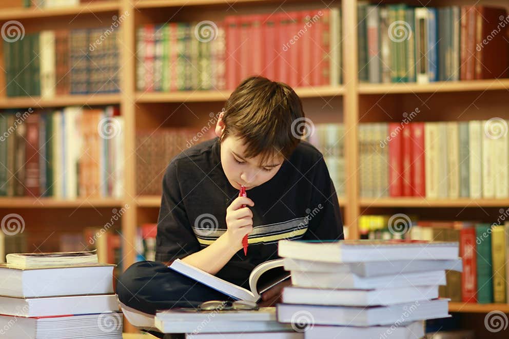 Boy reading stock image. Image of little, learning, boys - 4771667