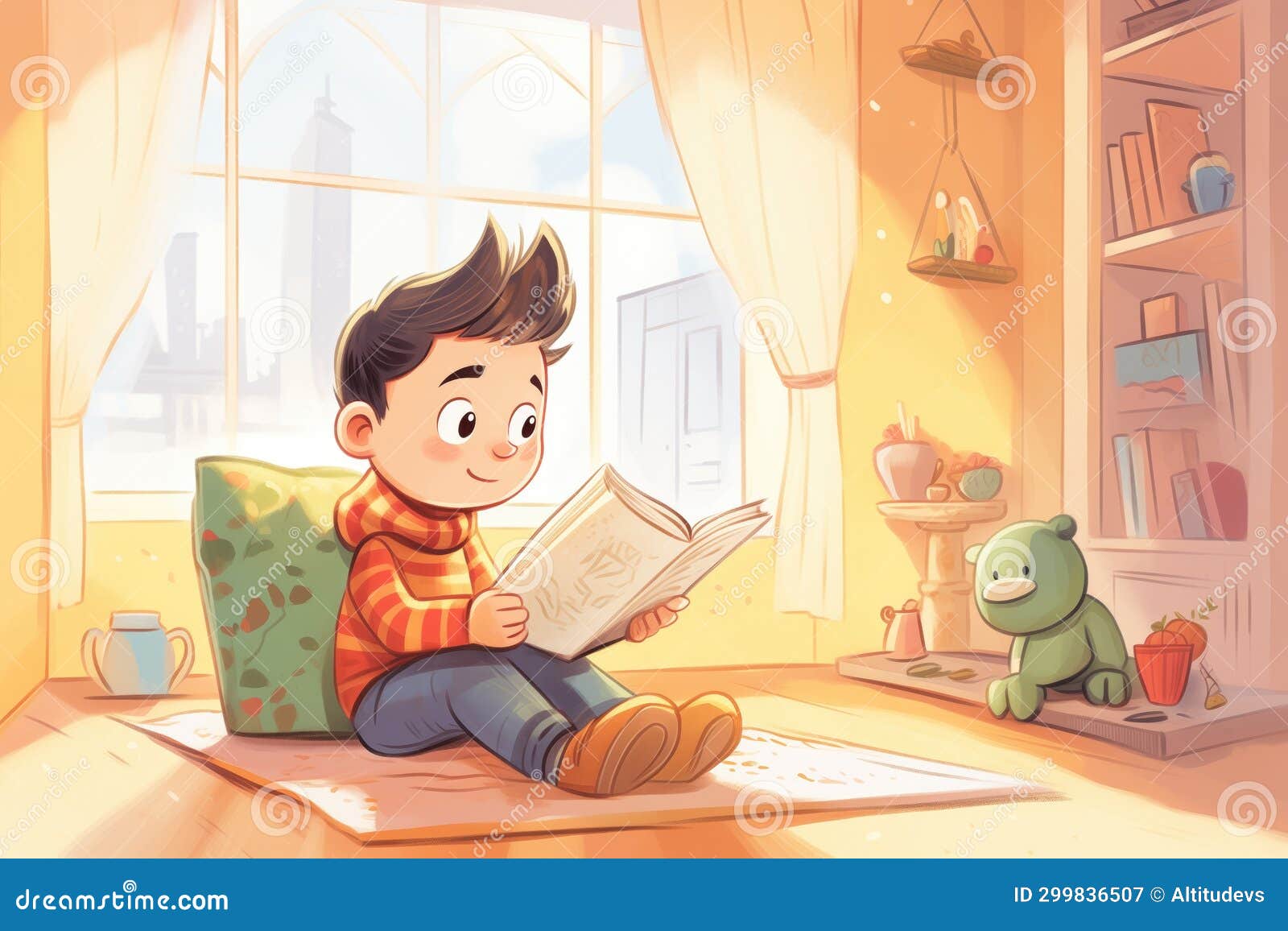 Boy Reading Aloud from a Storybook in Class Stock Image - Image of ...