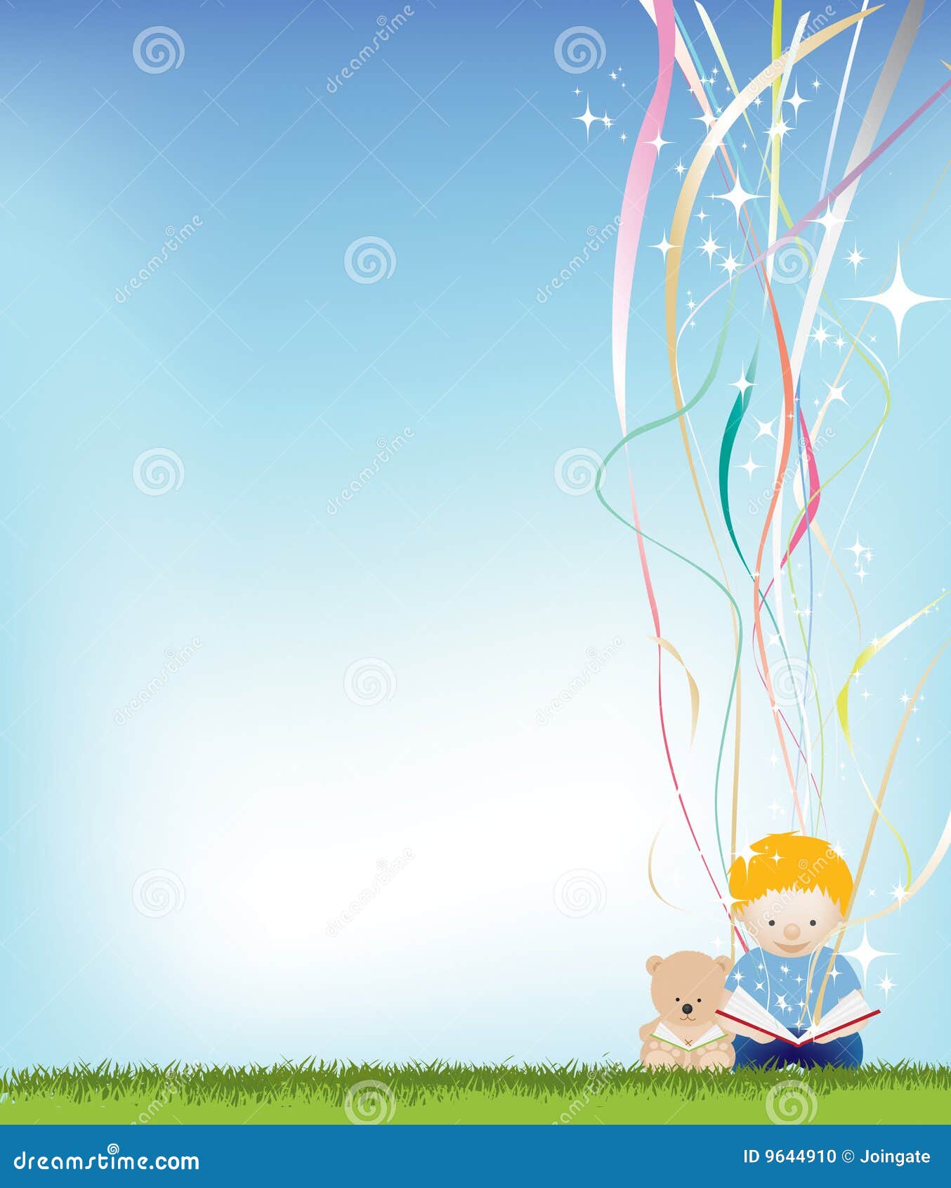 Boy reading background stock vector. Illustration of education - 9644910