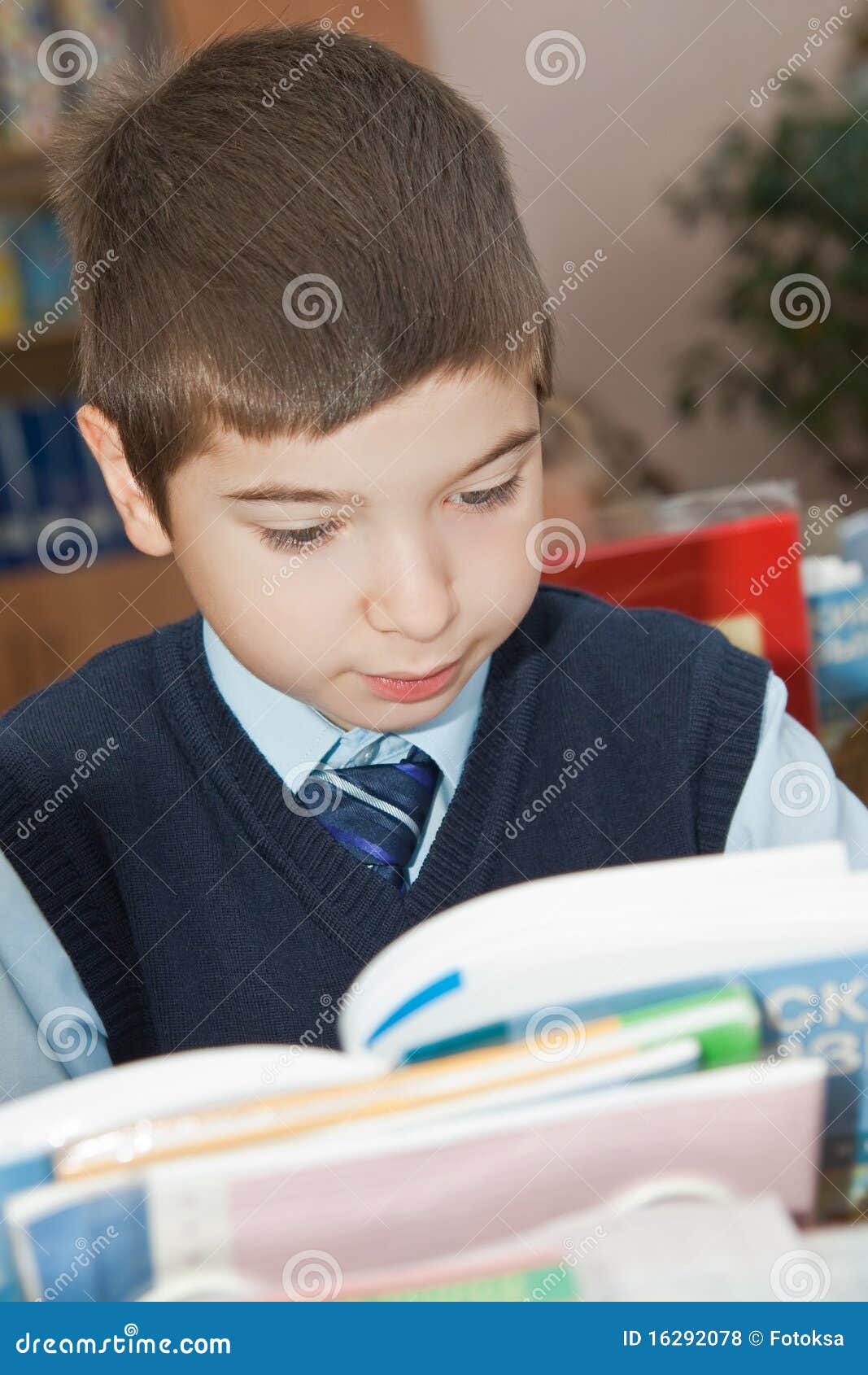 Boy reading a book stock photo. Image of person, male - 16292078