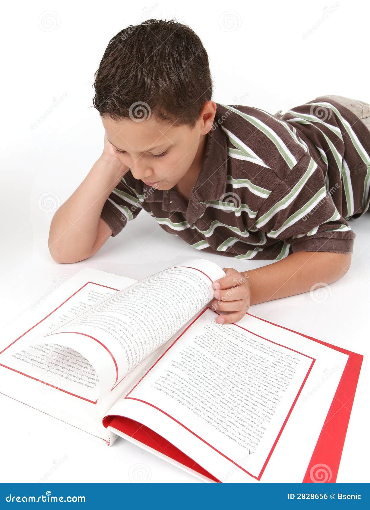 Boy reading a book stock photo. Image of studio, classwork - 2828656
