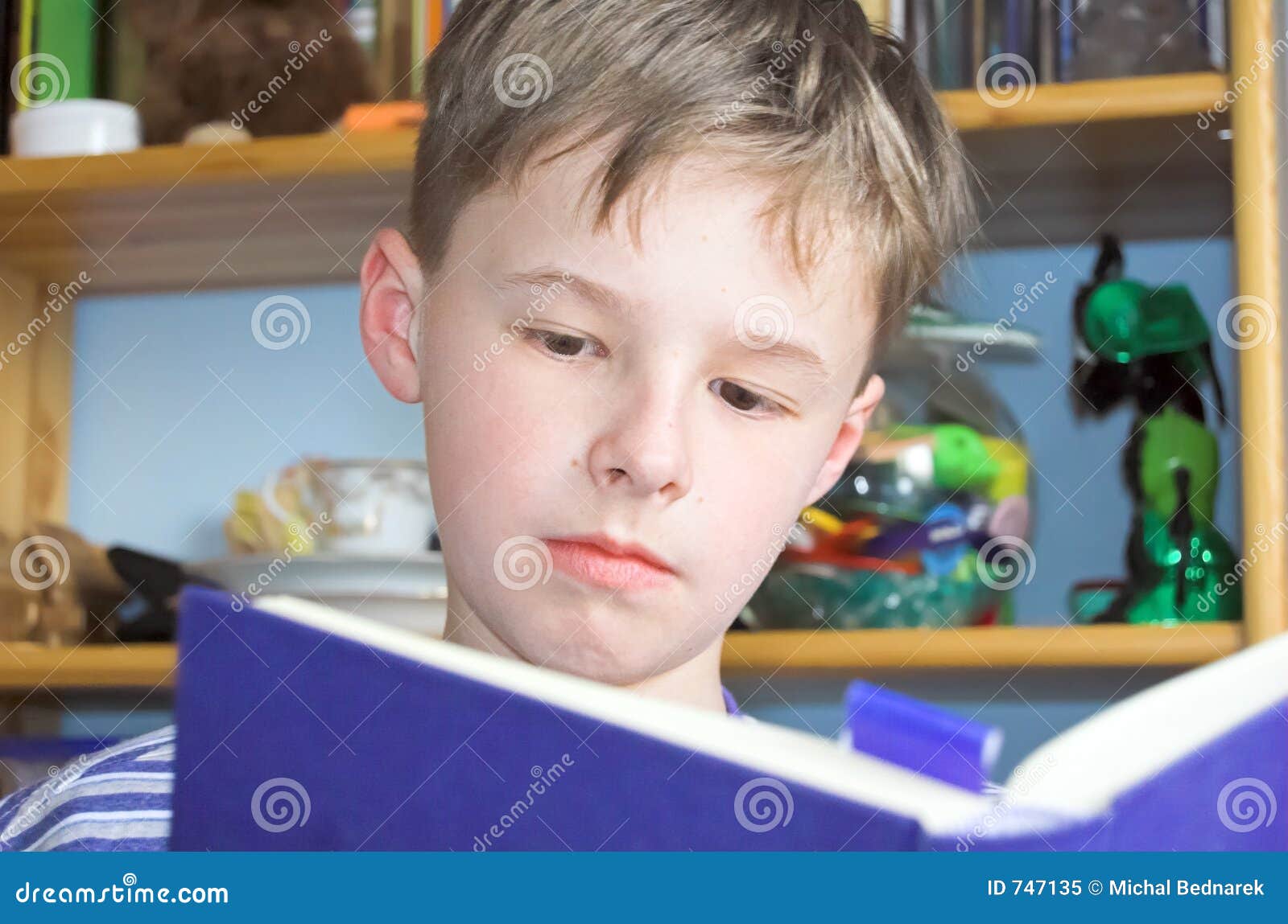Boy reading book stock image. Image of homework, examination - 747135