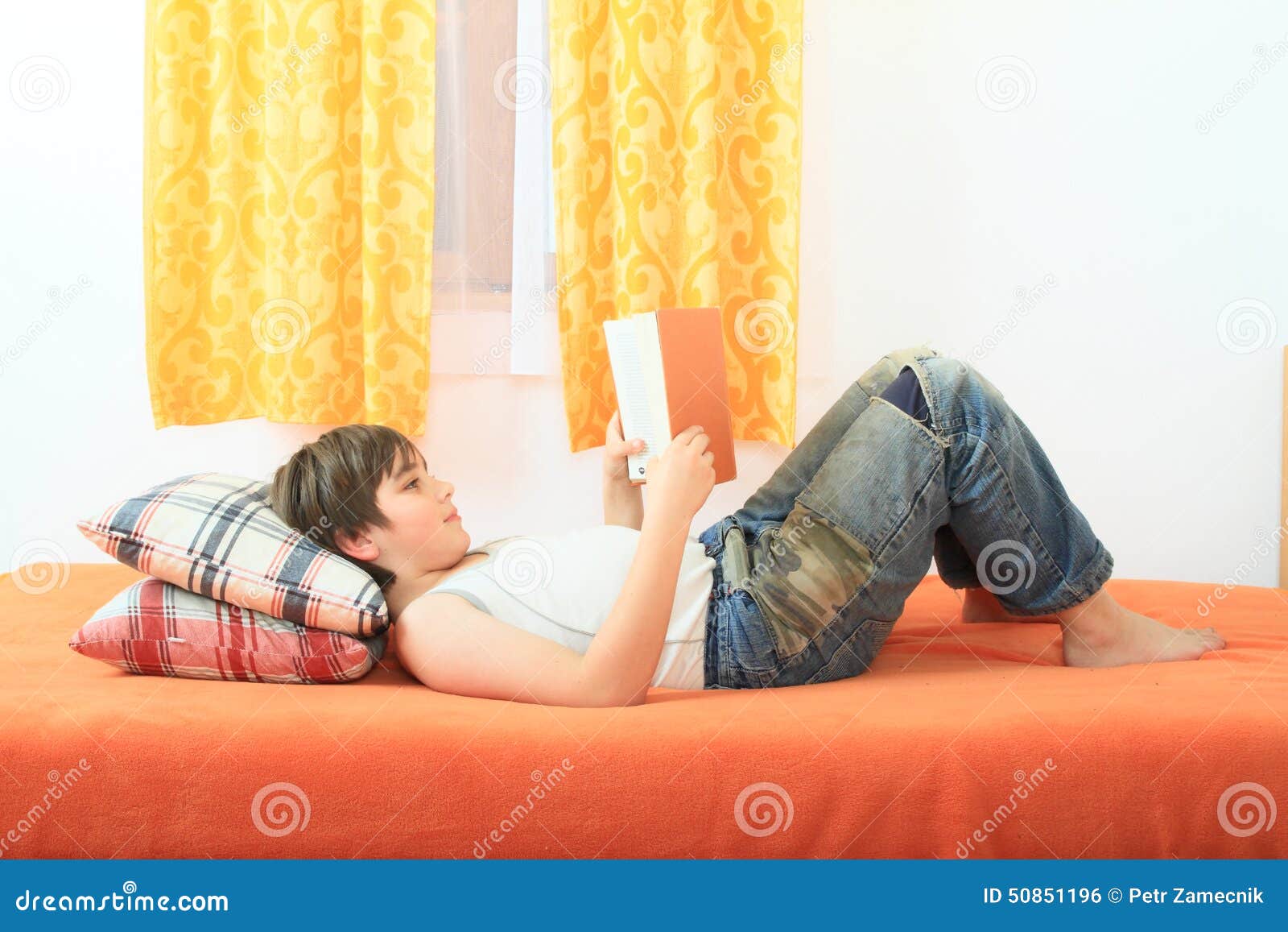 Boy Reading A Book Stock Photo - Image: 50851196
