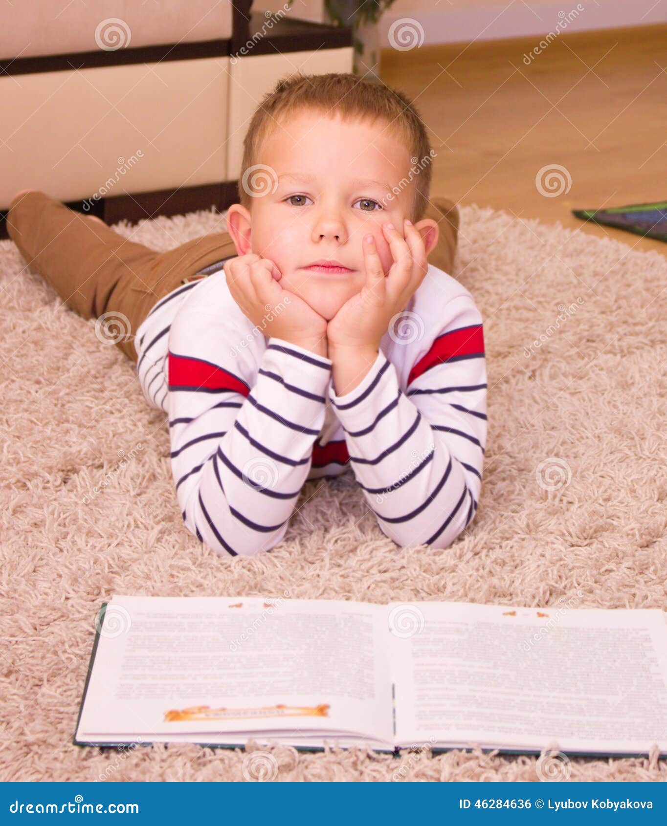 Boy is reading a book stock photo. Image of caucasian - 46284636