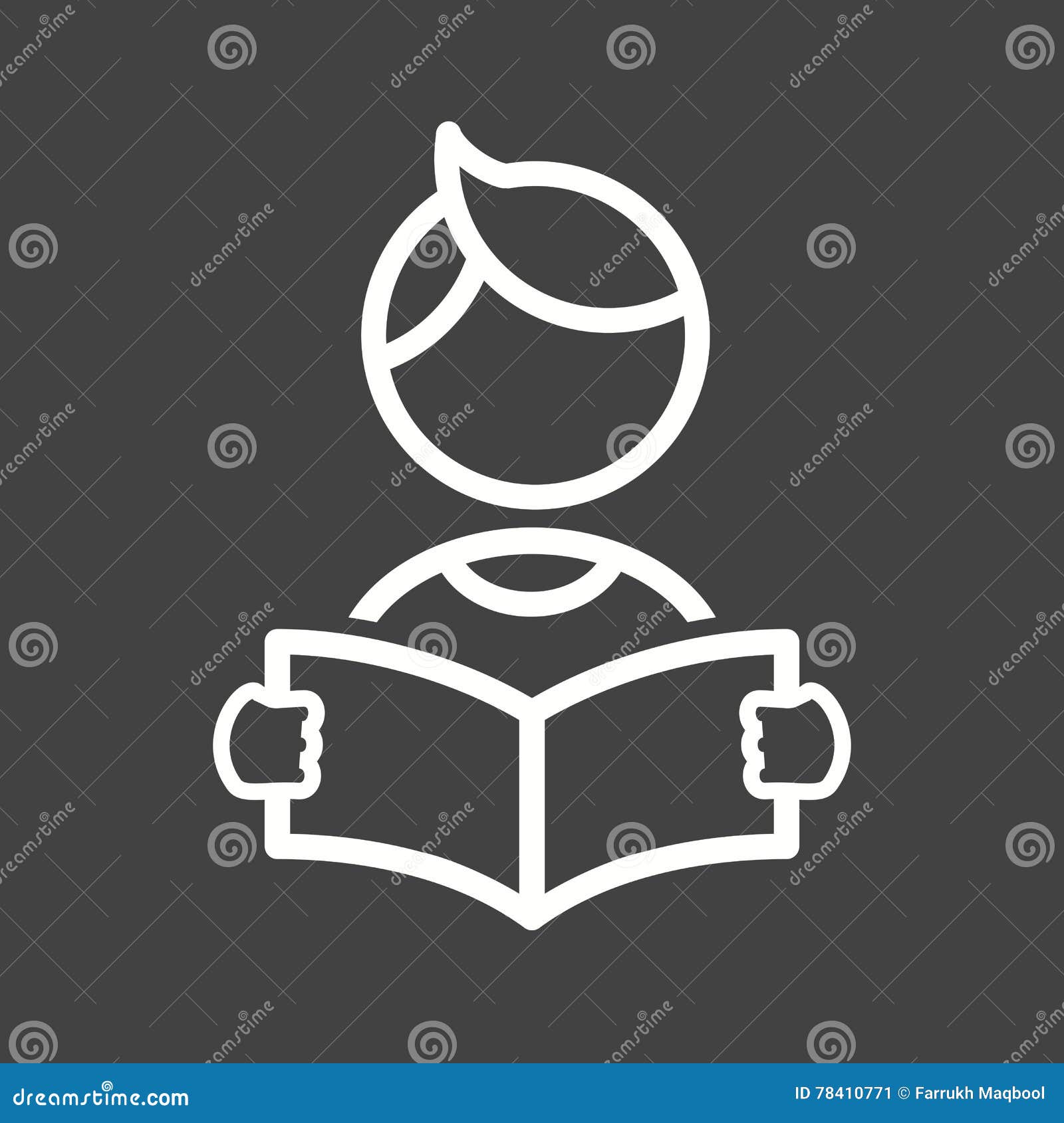 Boy Reading stock vector. Illustration of student, education - 78410771