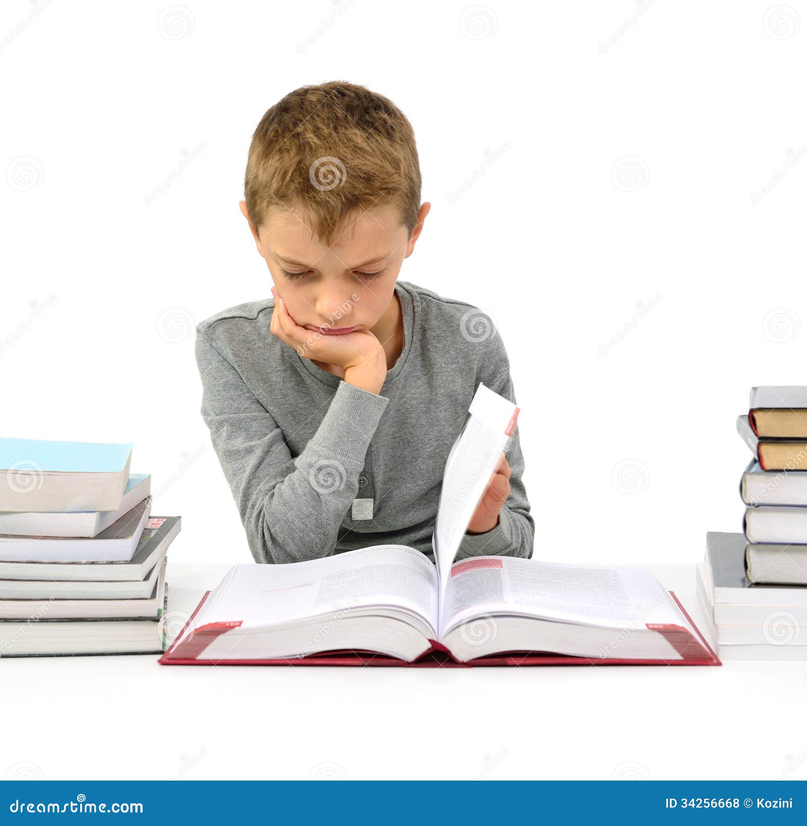 Boy reading a book stock photo. Image of study, child - 34256668