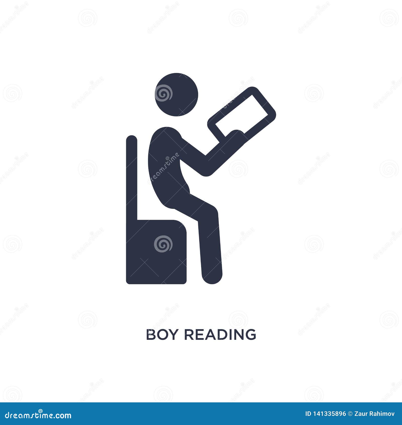 Boy Reading Icon on White Background. Simple Element Illustration from ...