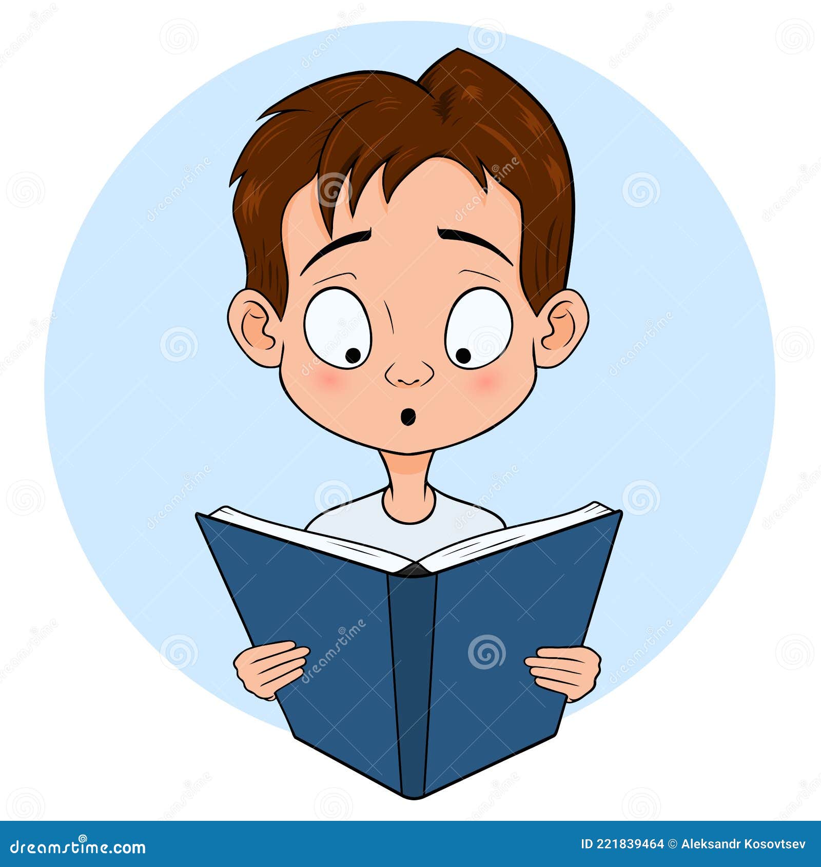 A Boy Reading an Interesting Book Stock Vector - Illustration of ...