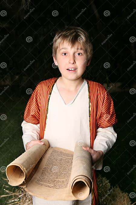 Boy reading a scroll stock photo. Image of person, read - 3090820