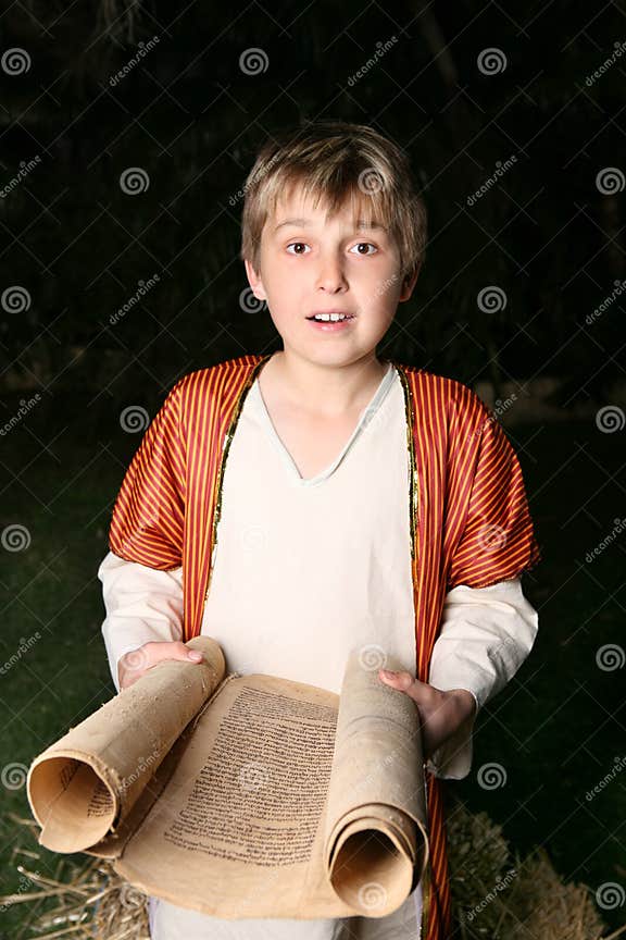 Boy reading a scroll stock photo. Image of person, read - 3090820