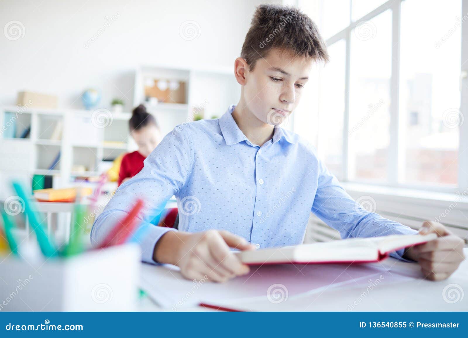 Boy reading stock image. Image of knowledge, concentration - 136540855