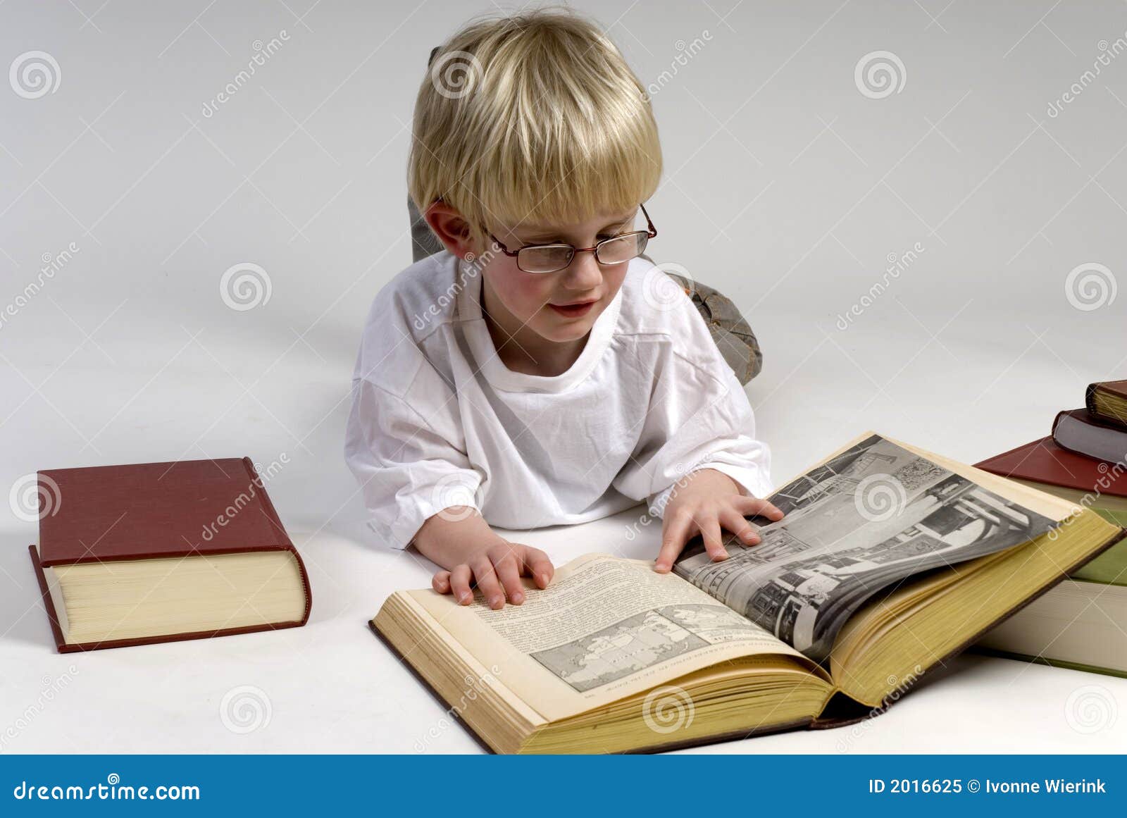 Boy is reading thick books stock image. Image of professor - 2016625