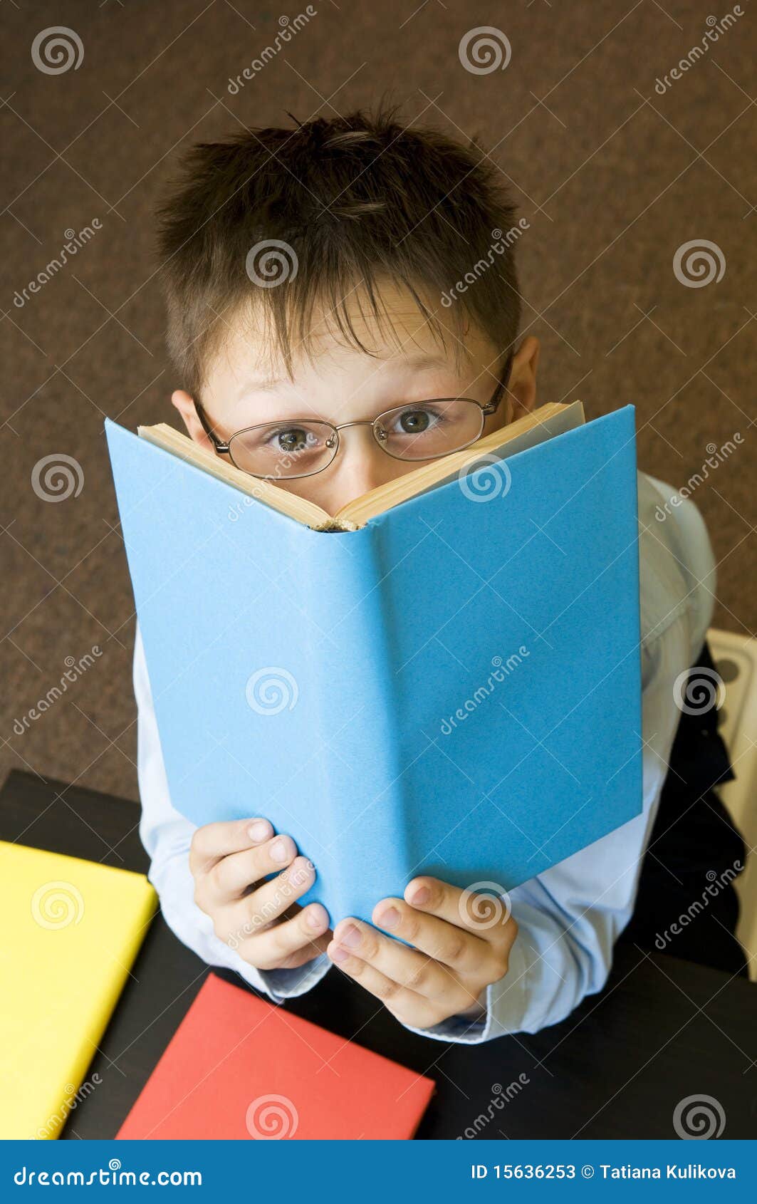 Boy reads the book. stock image. Image of intelligence - 15636253