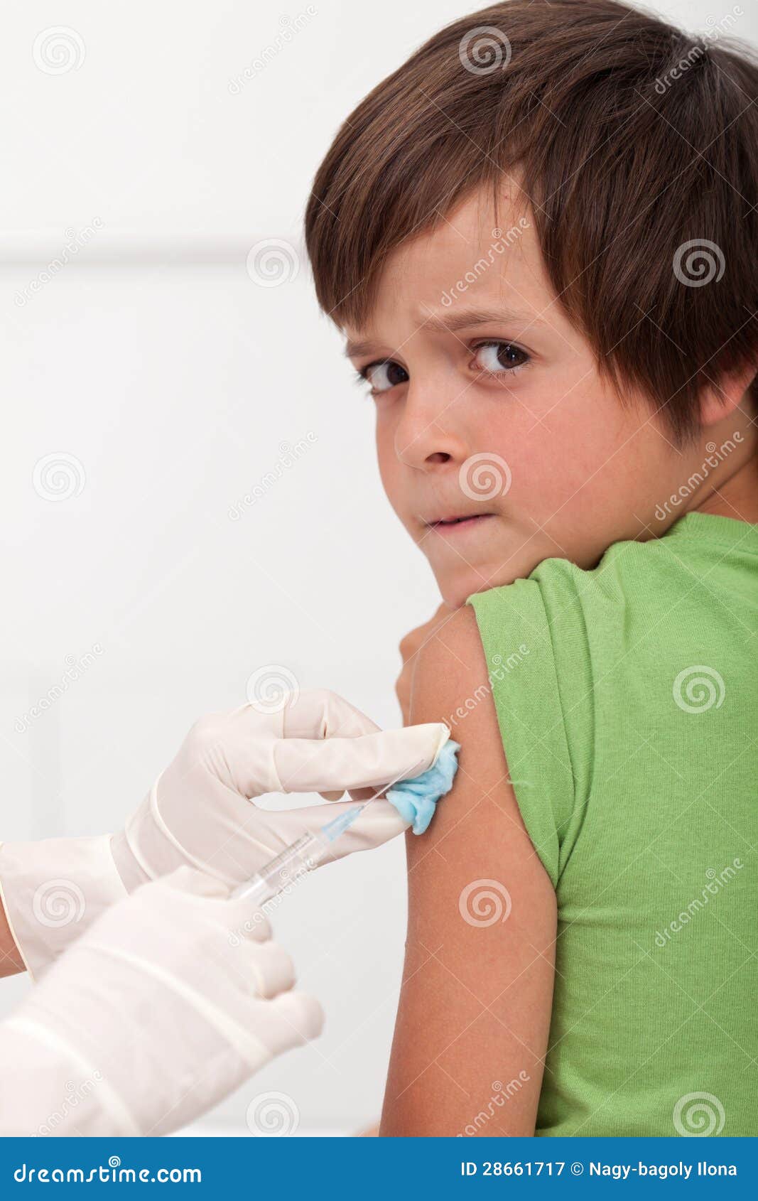 Boy receiving injection stock image. Image of health - 28661717