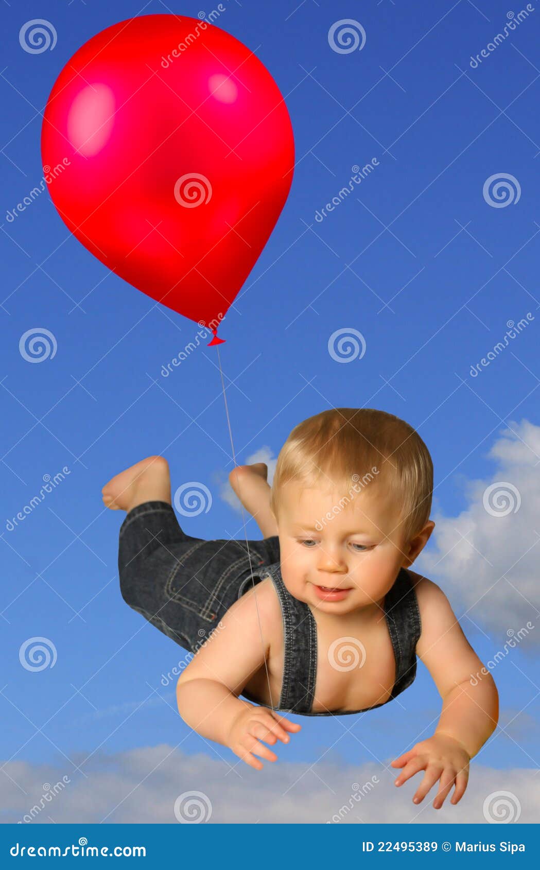 Boy with Red Balloon stock image. Image of beach, human - 22495389