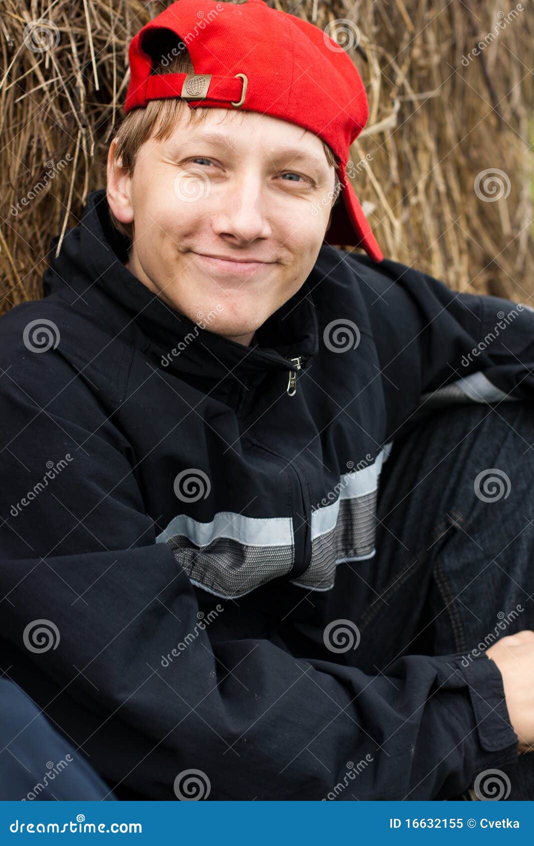 Boy in red cap stock image. Image of copy, bright, beautiful - 16632155
