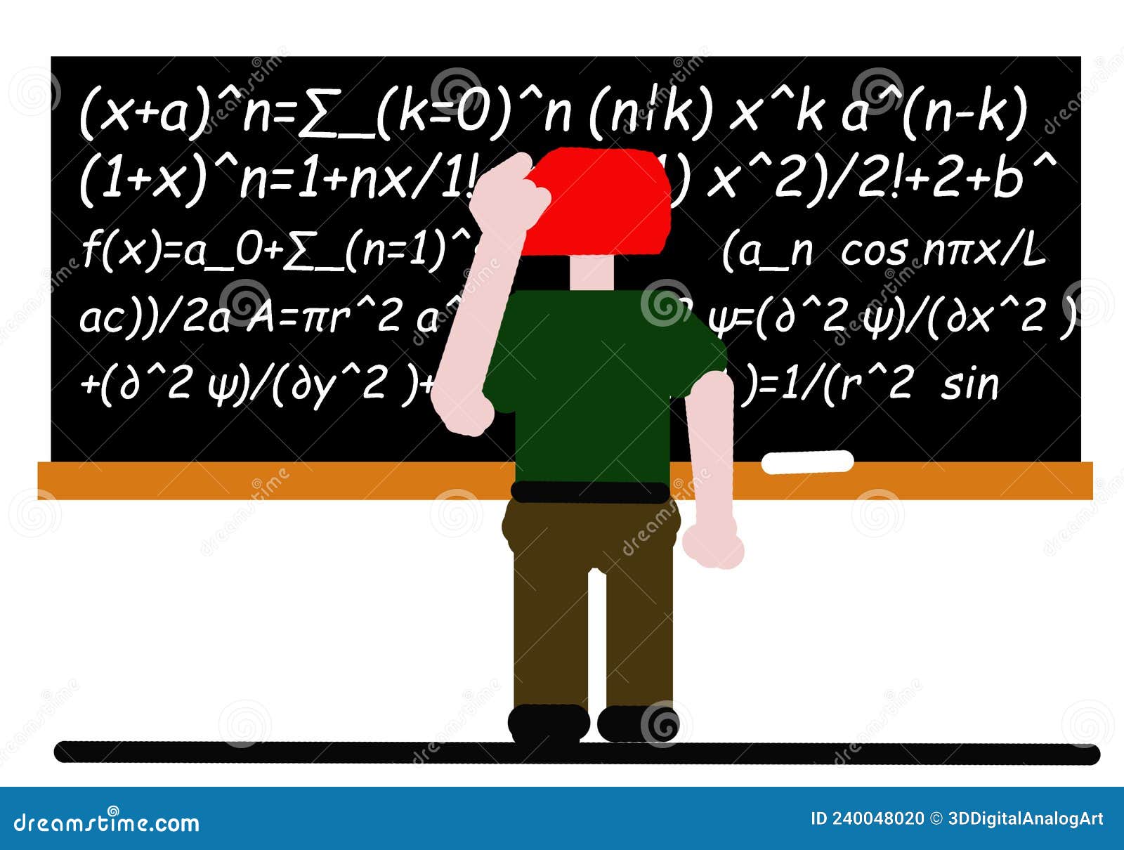 Chalkboard With Math Equation. Realistic Chalked Numbers On Blackboard ...