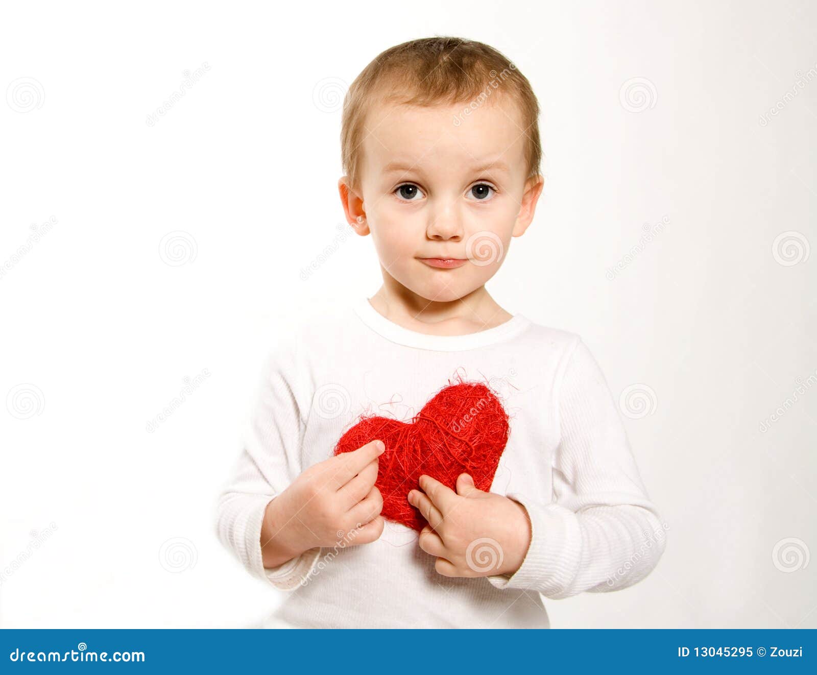 Boy with red heart stock image. Image of event, heart - 13045295