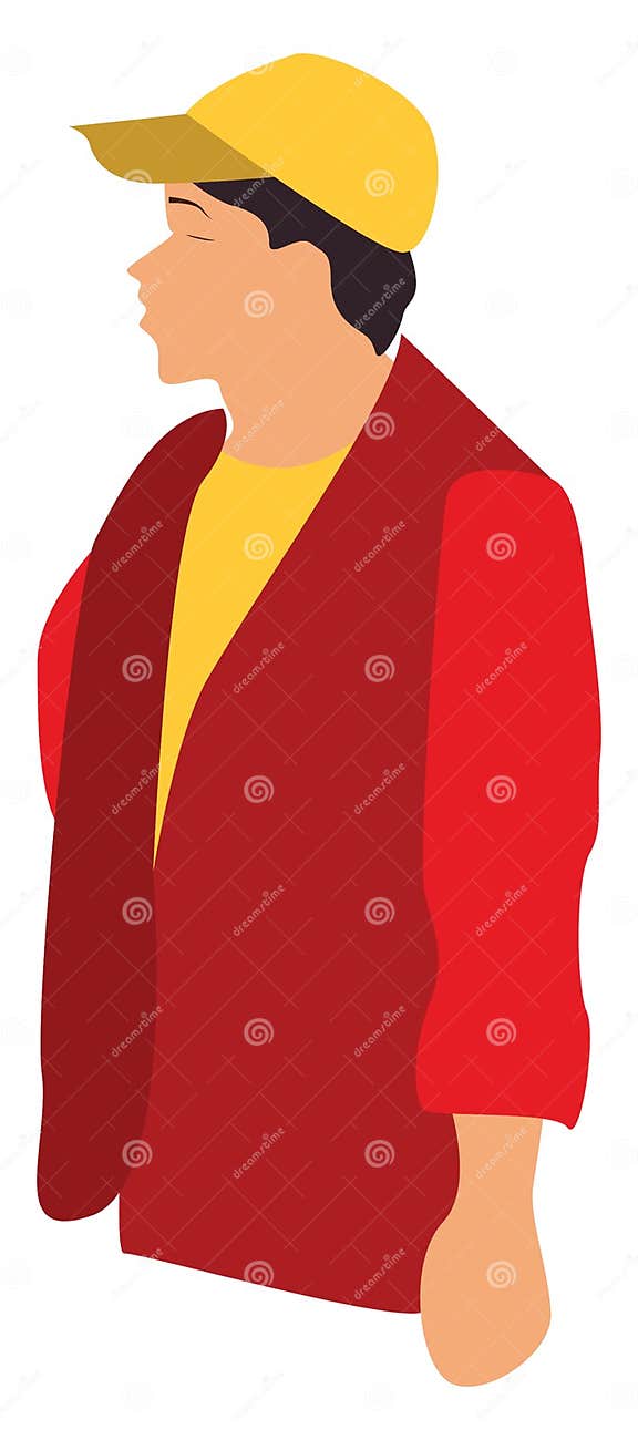 Boy with Red Jacket, Illustration, Vector Stock Illustration ...