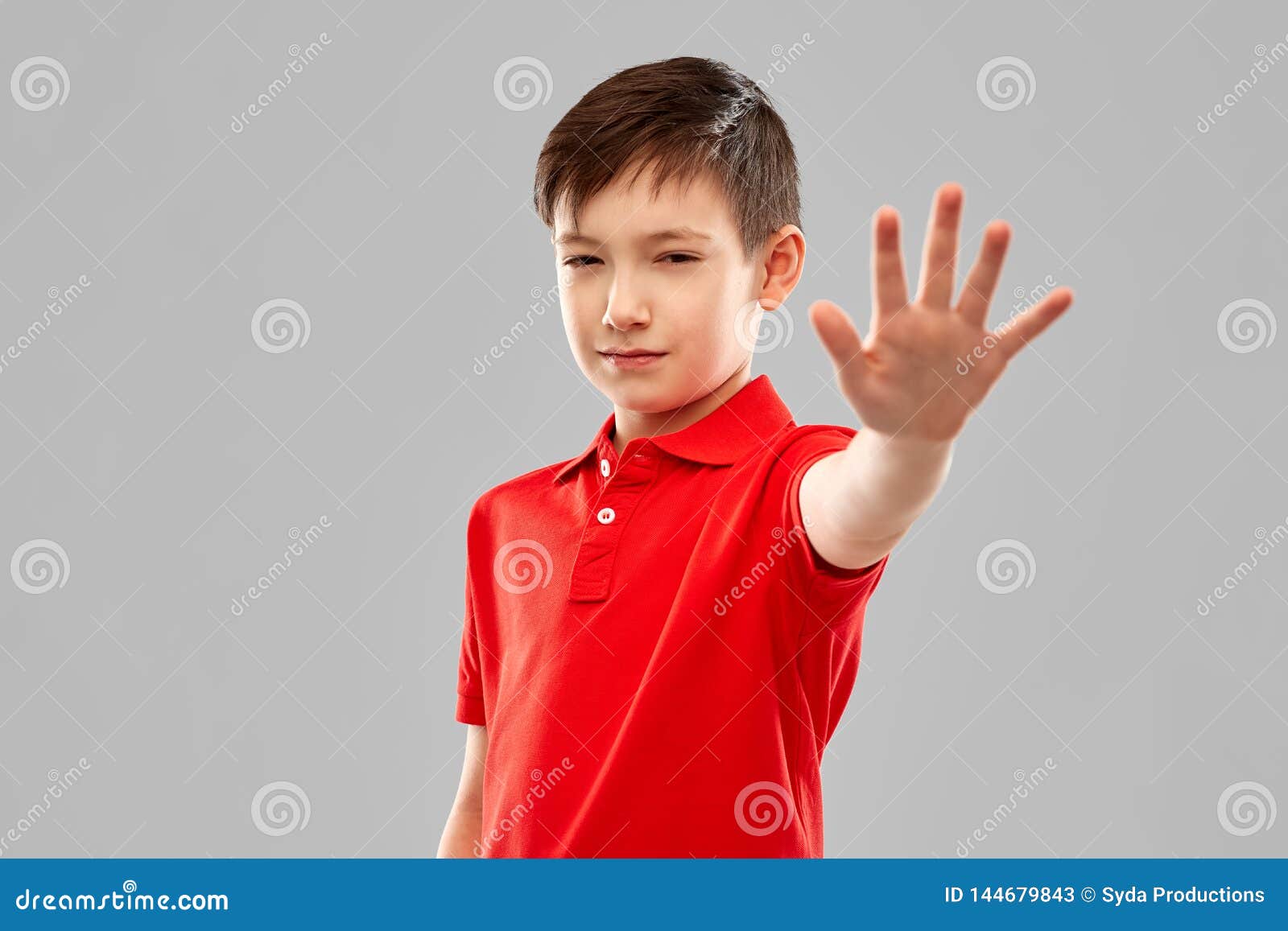 Boy in Red T-shirt Making Stop Gesture Stock Image - Image of blocking ... Boy in Red T-shirt Making Stop Gesture Stock Image - Image of blocking ...