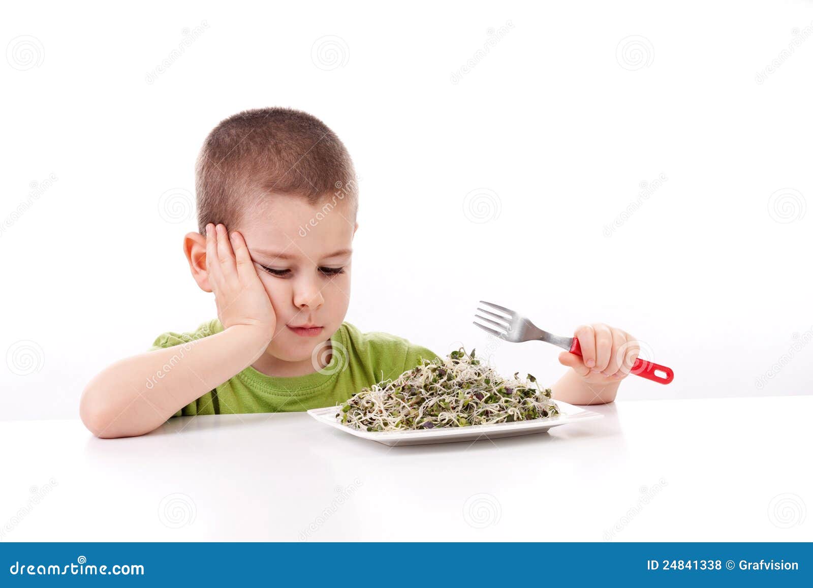 Boy refuses to eating stock photo. Image of menu, fresh - 24841338