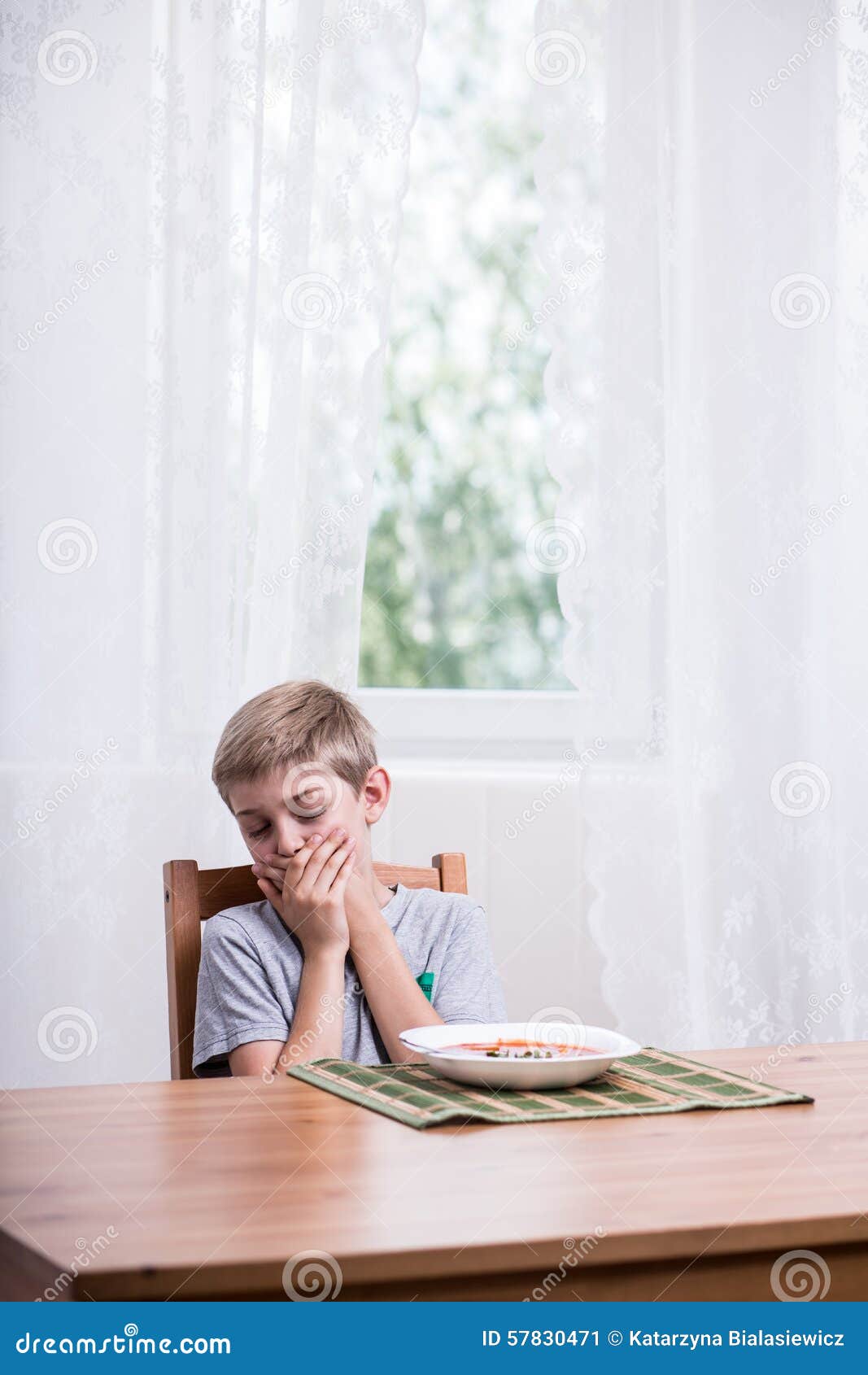 Boy refusing to eat stock image. Image of health, refuse - 57830471
