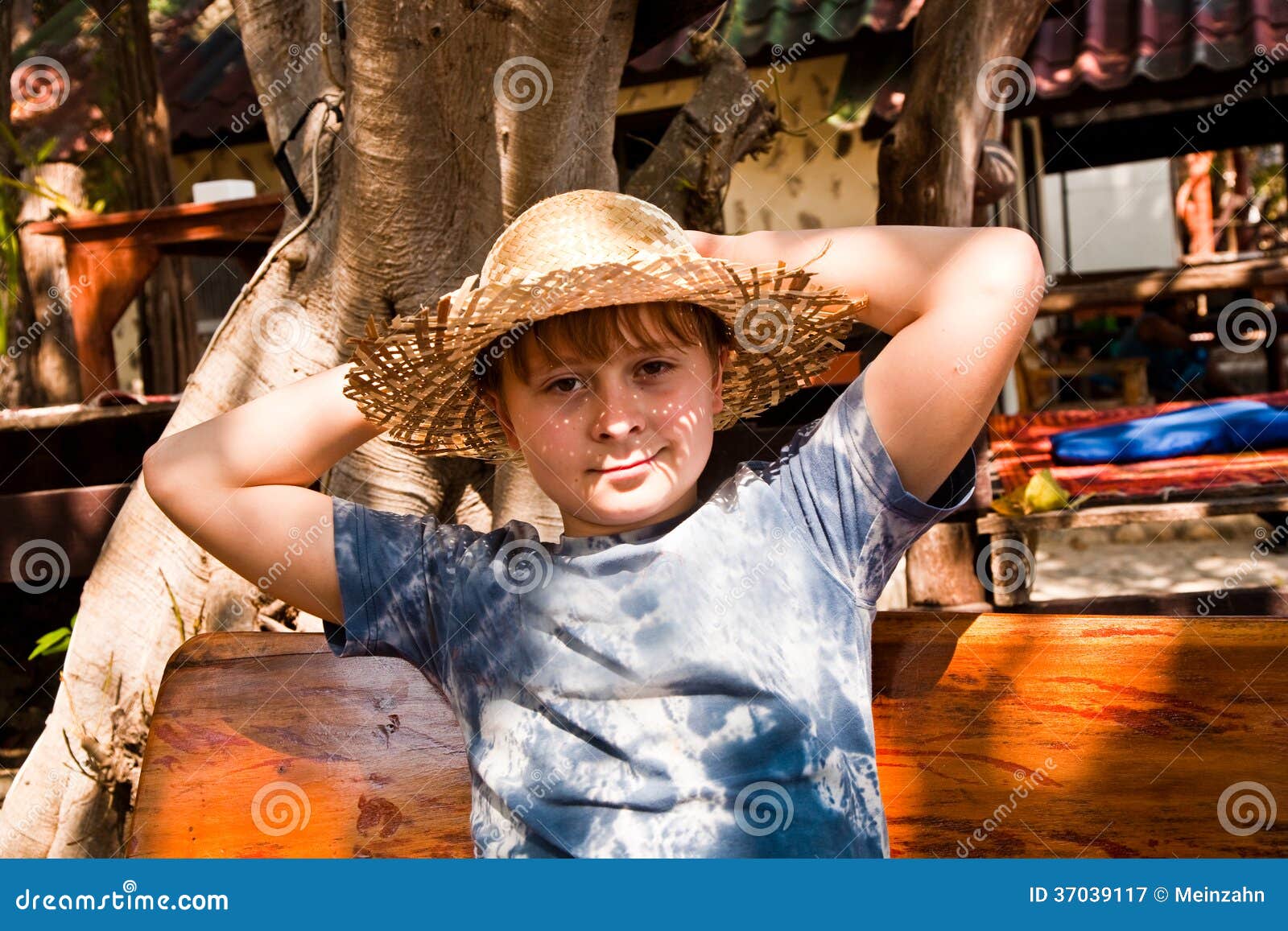 Boy is Relaxing, Smiling and Happy Stock Image - Image of feeling ...