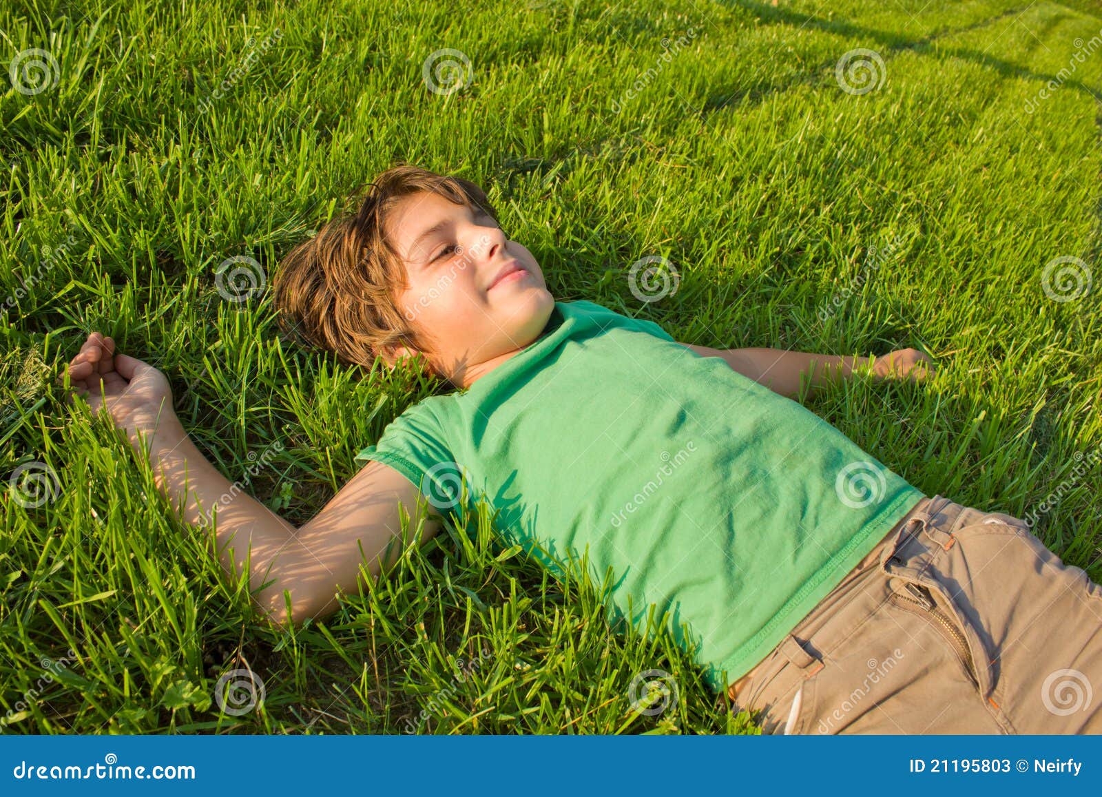 Boy relaxing in summer day stock image. Image of daydreaming - 21195803