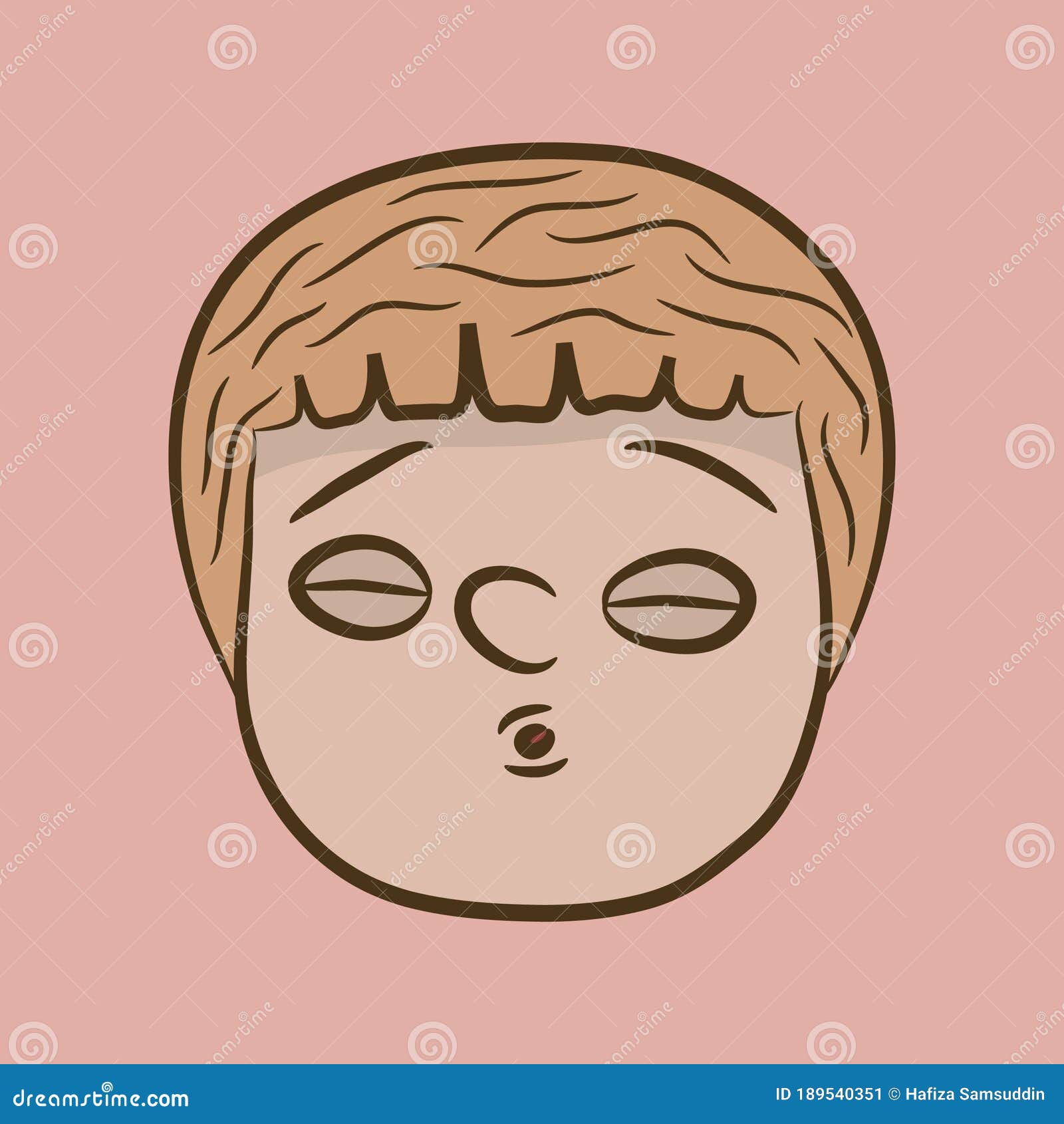 Boy with Relief Expression. Vector Illustration Decorative Design Stock ...
