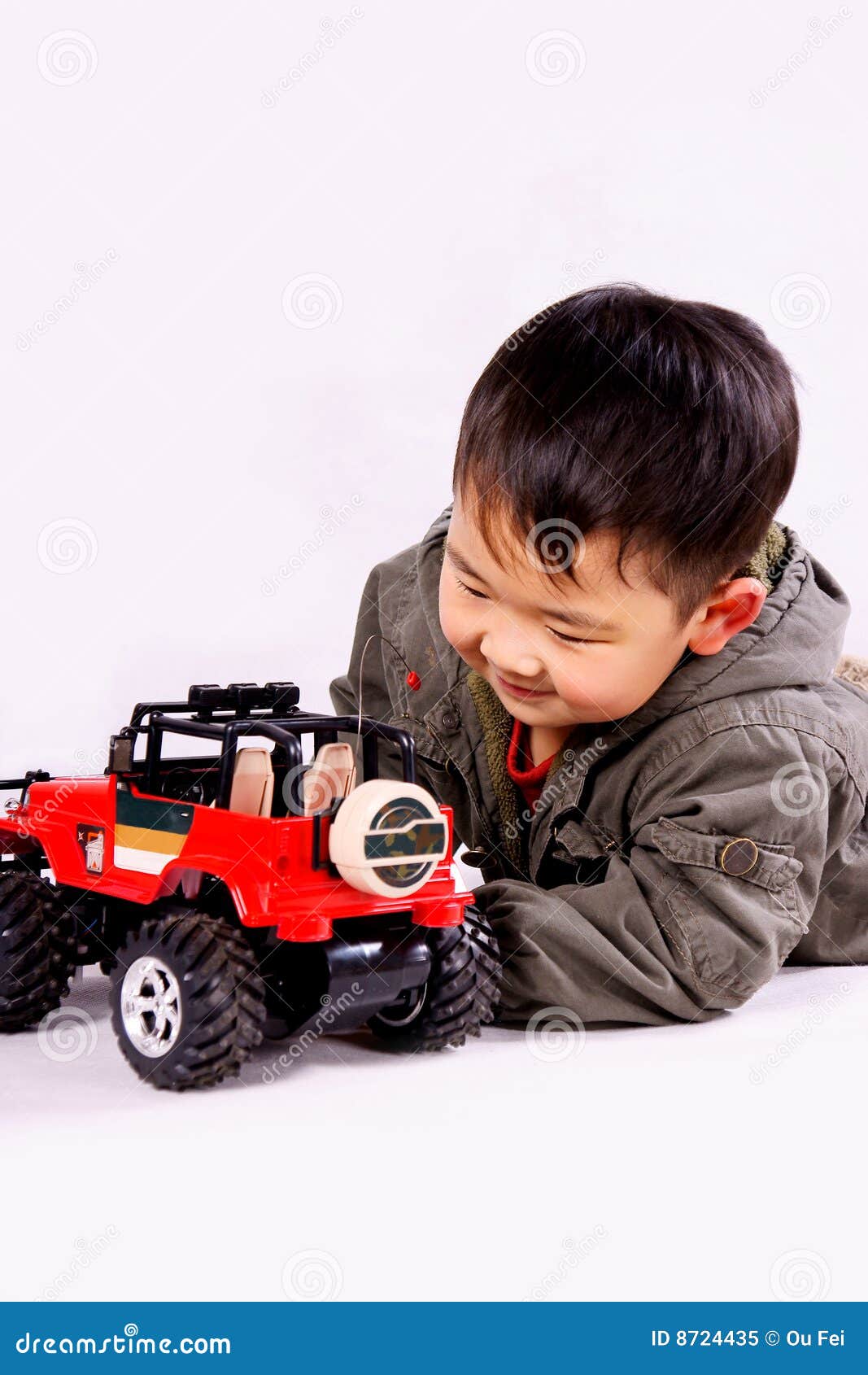 Boy and remote control car stock image. Image of attentively - 8724435