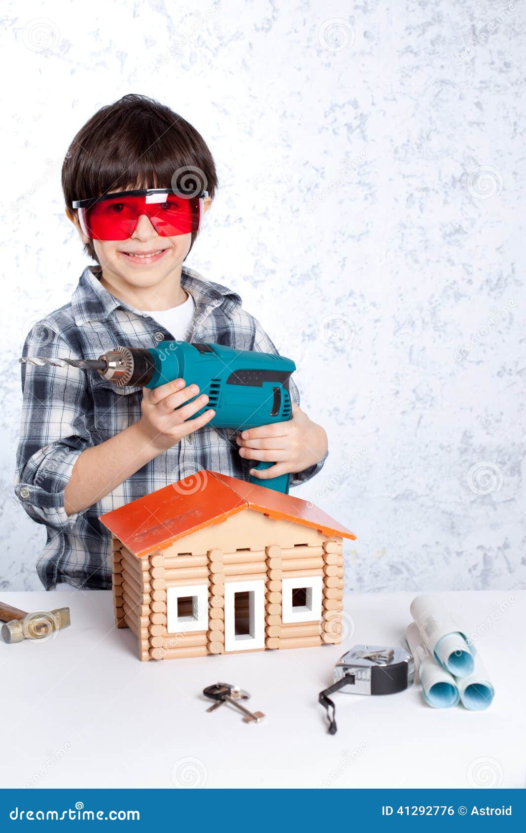 Boy repairman stock photo. Image of happy, equipment - 41292776