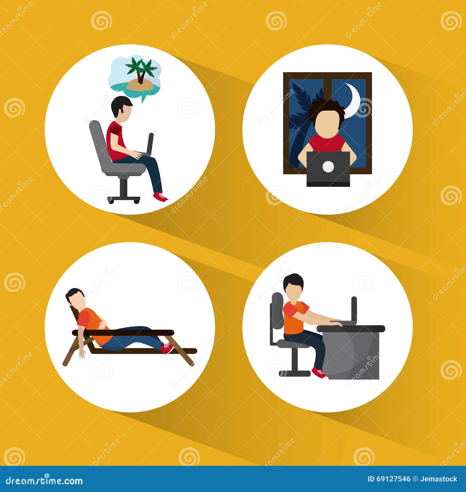 Boy Resting Design, Vector Illustration Stock Vector - Illustration of ...