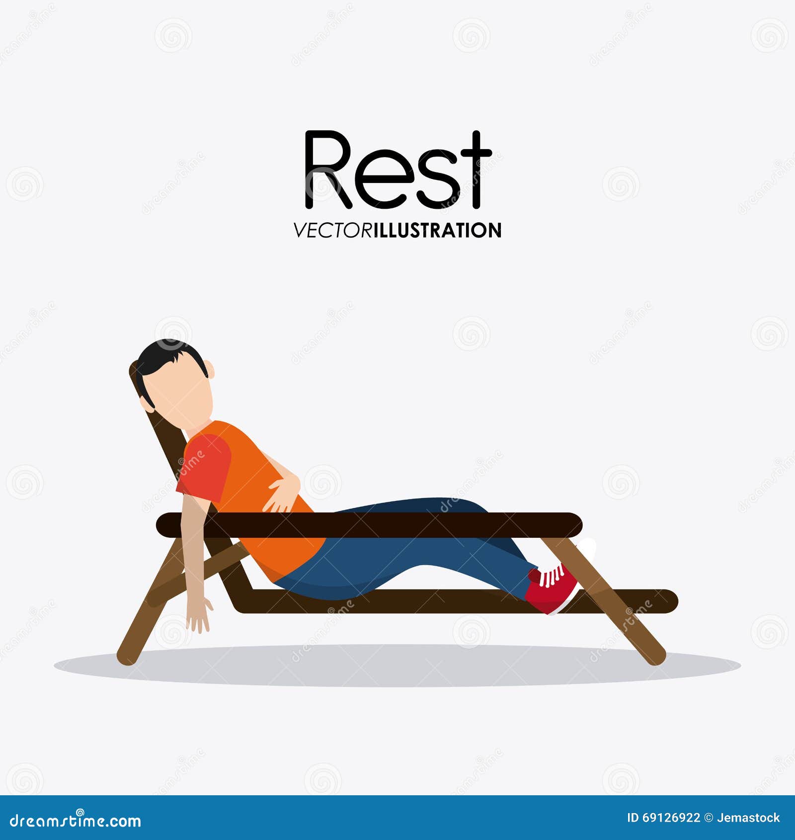 Boy Resting Icon Design, Vector Illustration Stock Vector ...