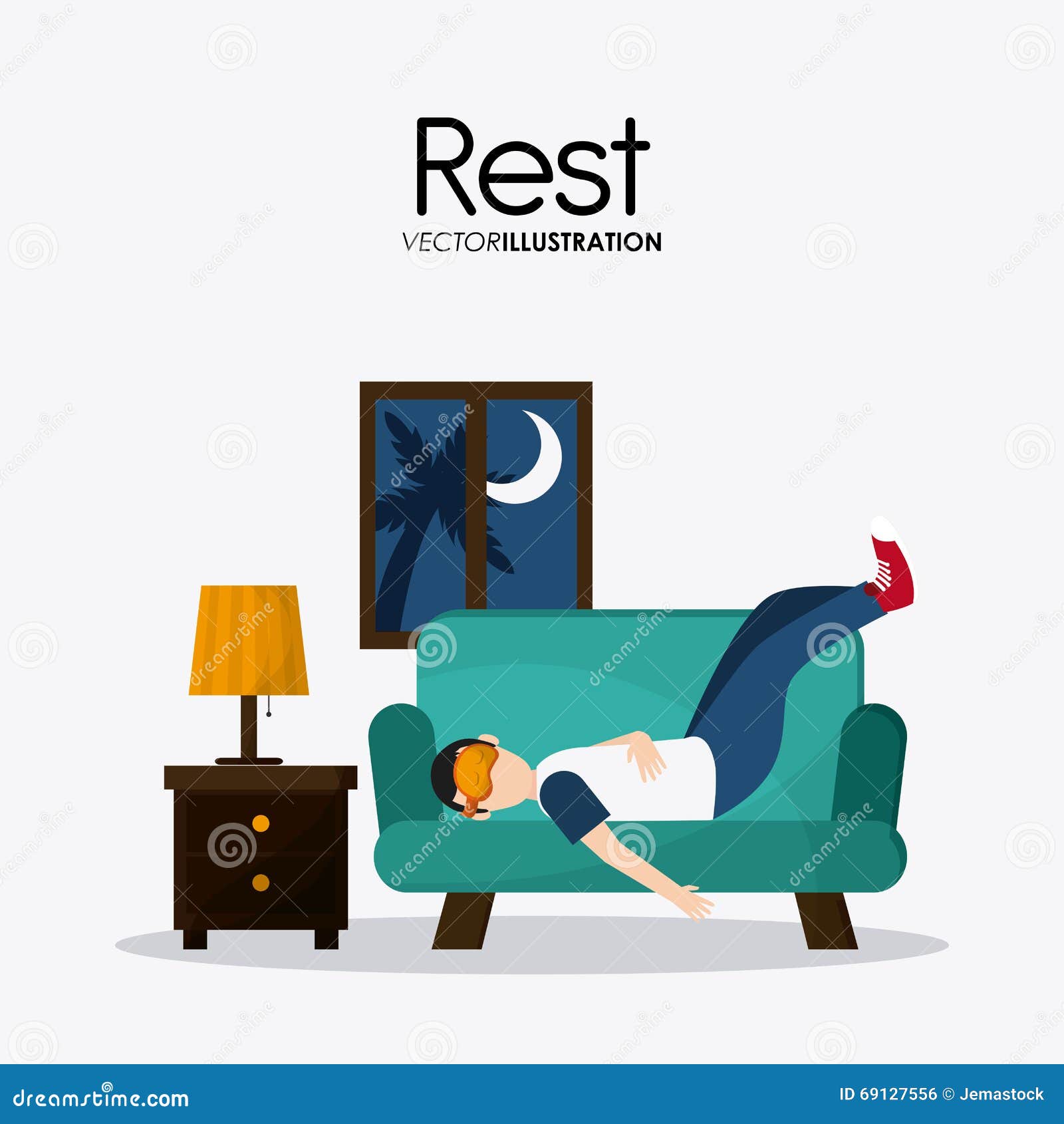 Boy Resting Icon Design, Vector Illustration Stock Vector ...