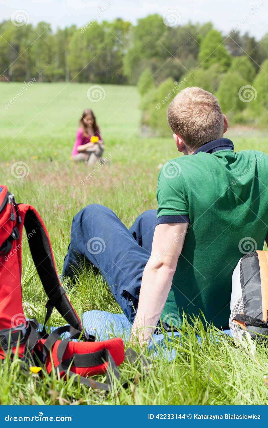 Boy resting on a meadow stock photo. Image of countryside - 42233144