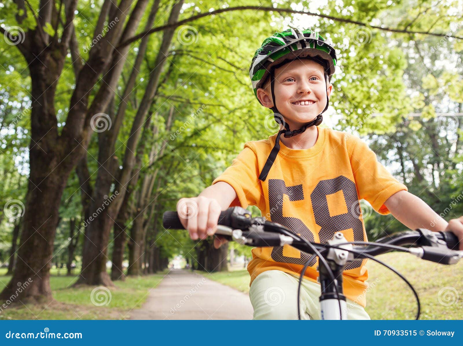 Boy Ride a Bicycle in City Park Stock Image - Image of bike, healthy ...