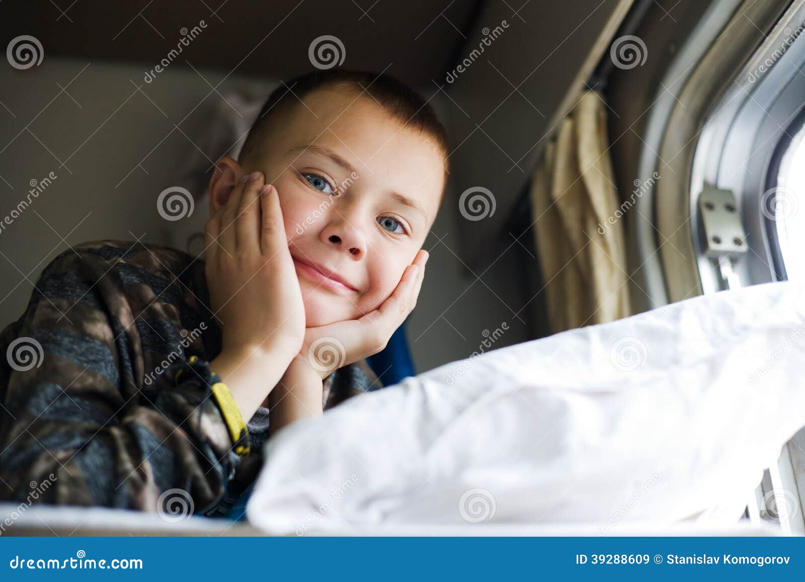 Boy Rides on a Passenger Train Stock Image - Image of passenger ...