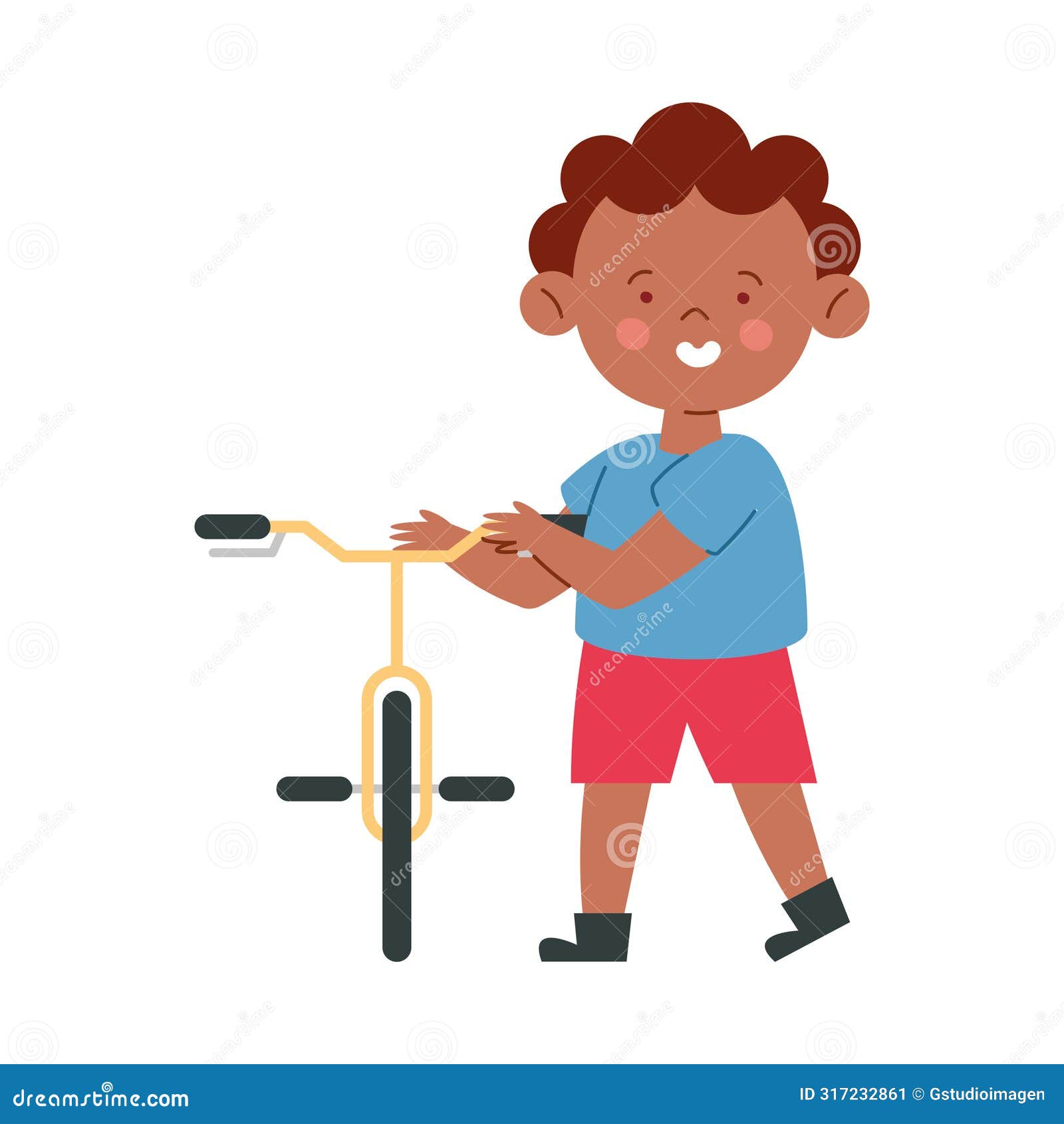 Boy Riding Bicycle Illustration Stock Vector - Illustration of cycle ...