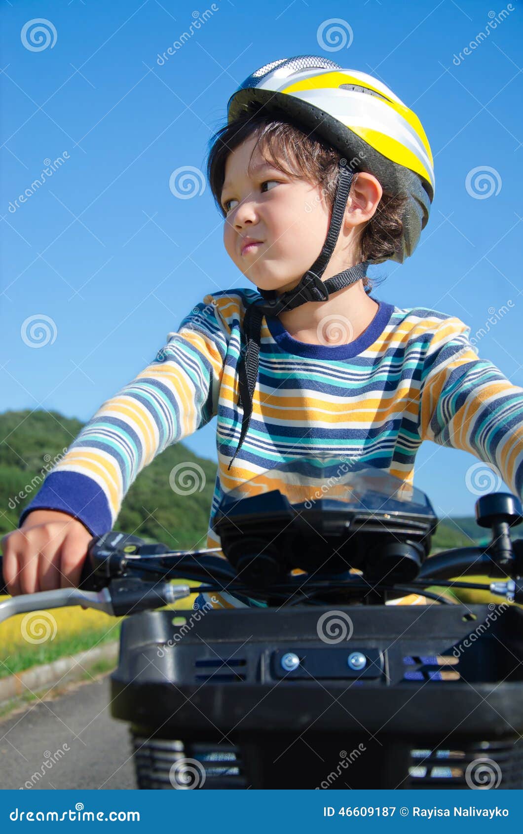Boy riding a bike stock image. Image of active, october - 46609187