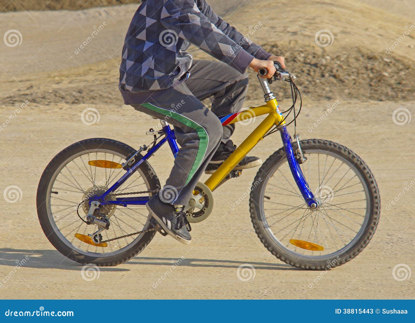 Boy riding a bike stock image. Image of biking, terrain - 38815443
