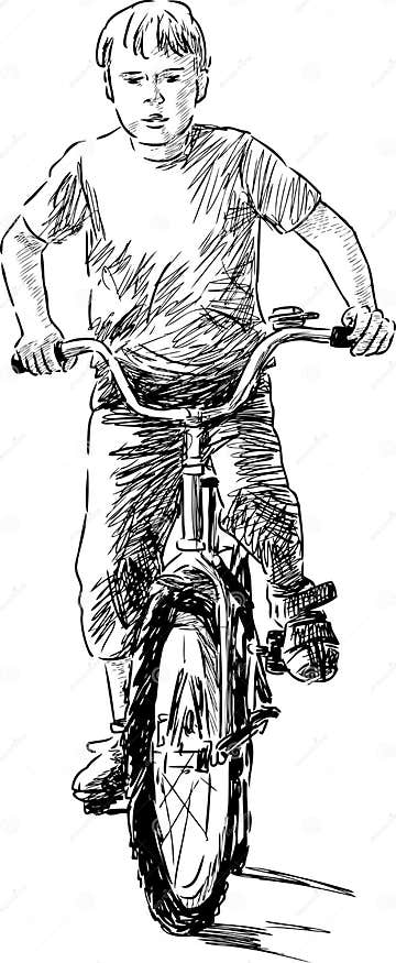 Boy riding a bike stock vector. Illustration of child - 36097657