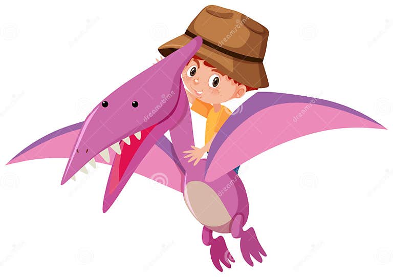 A boy riding dinosaur stock vector. Illustration of drawing - 137637140