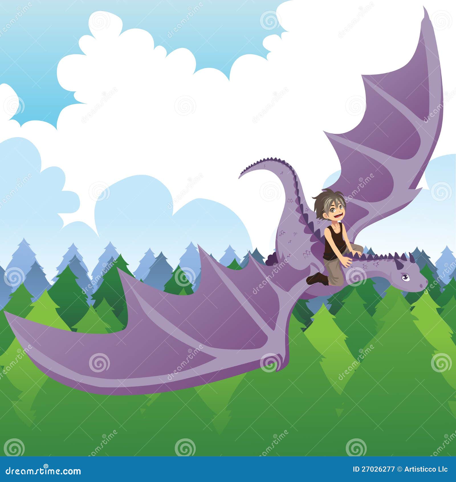Boy Riding Dragon Royalty Free Stock Photography - Image: 27026277